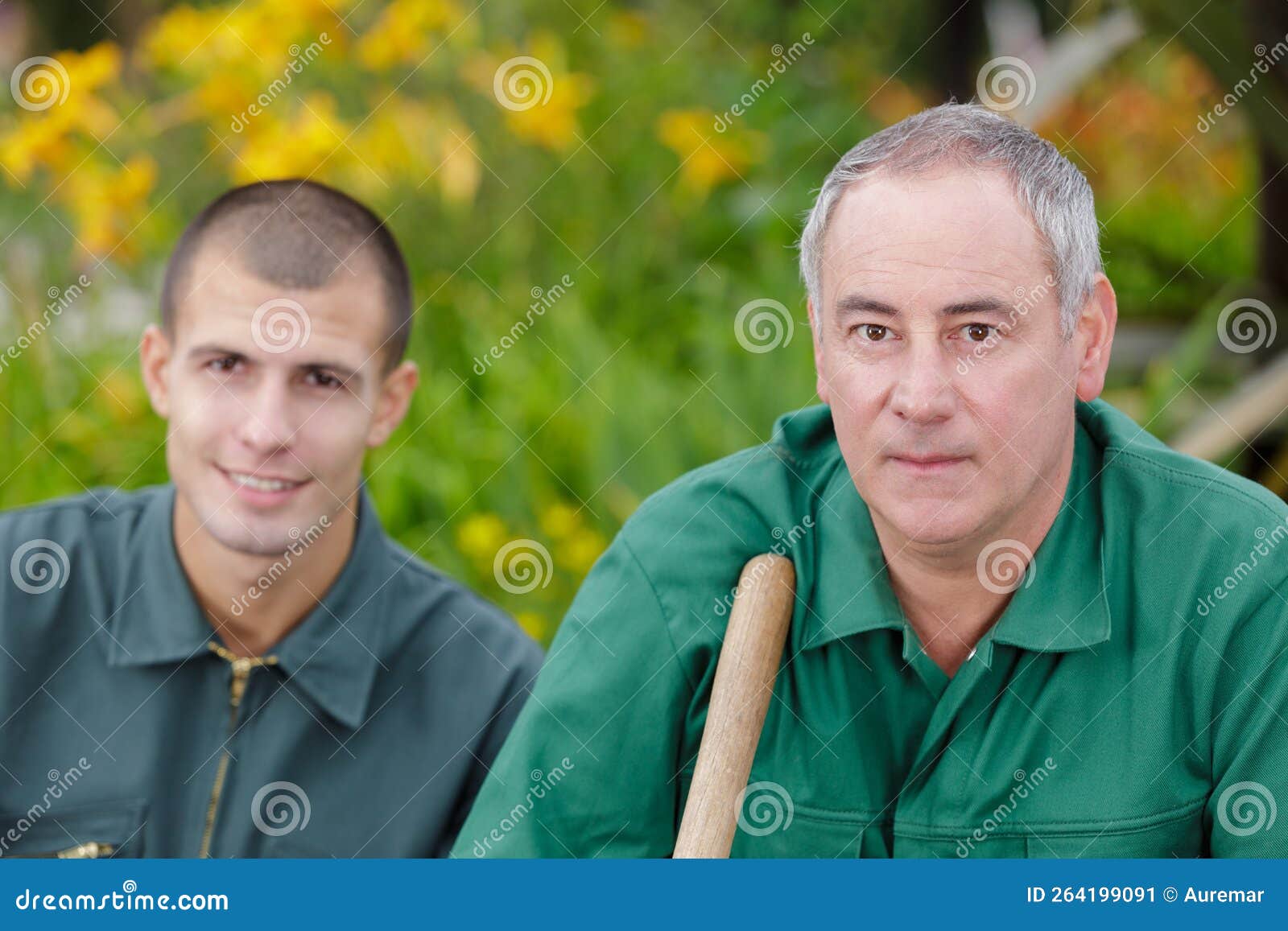 Two Happy Gardeners Looking at Camera Stock Image - Image of people ...