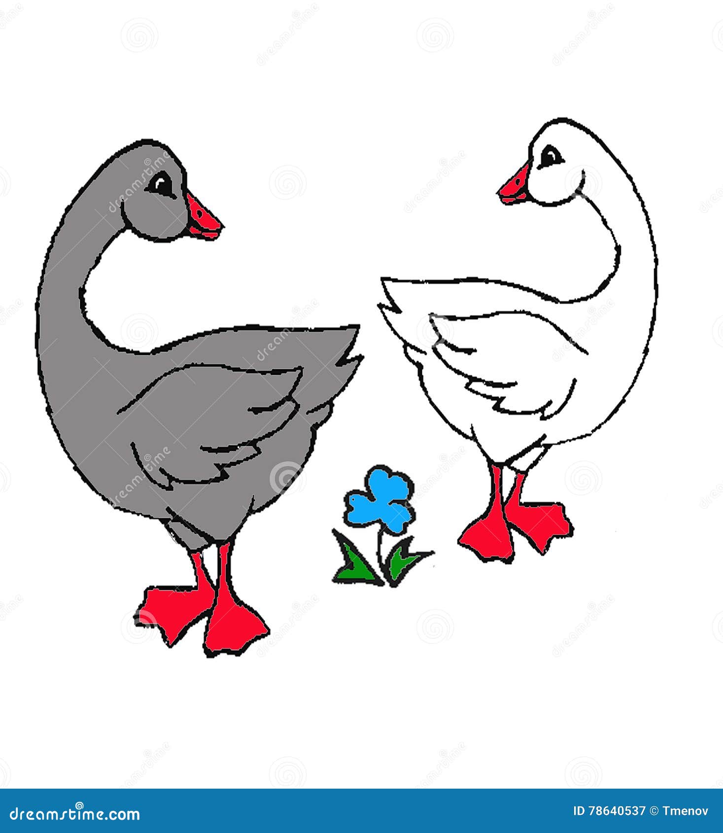 Two Happy Geese Illustration Stock Illustration - Illustration of ...