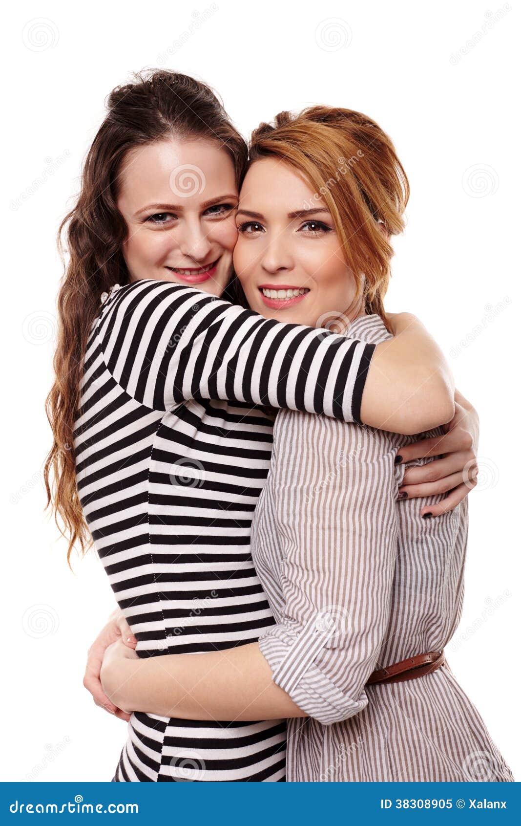Two Happy Girlfriends Hugging Each Other Stock Image - Image of ...