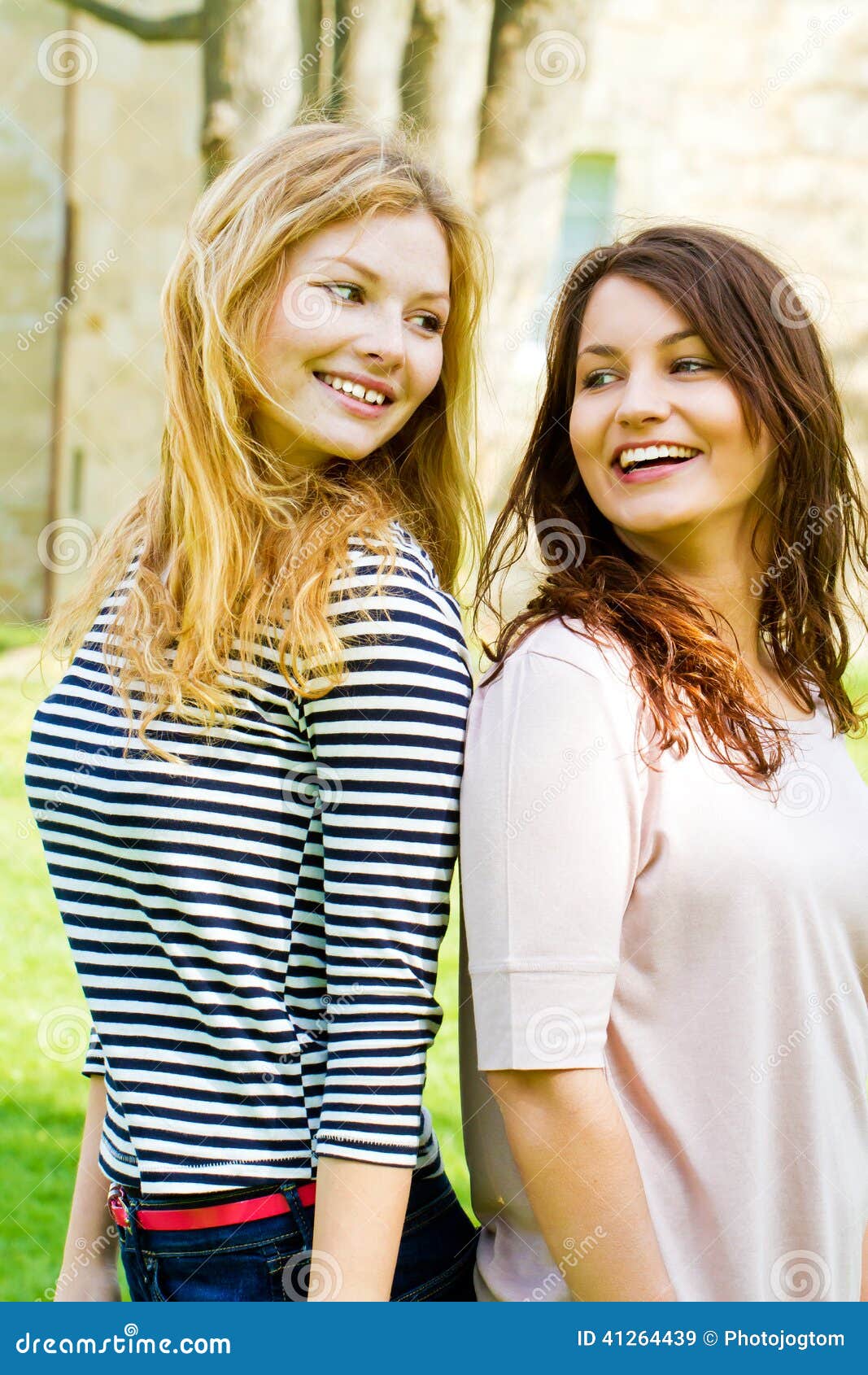 Two happy grils stock image. Image of green, health, fashion - 41264439