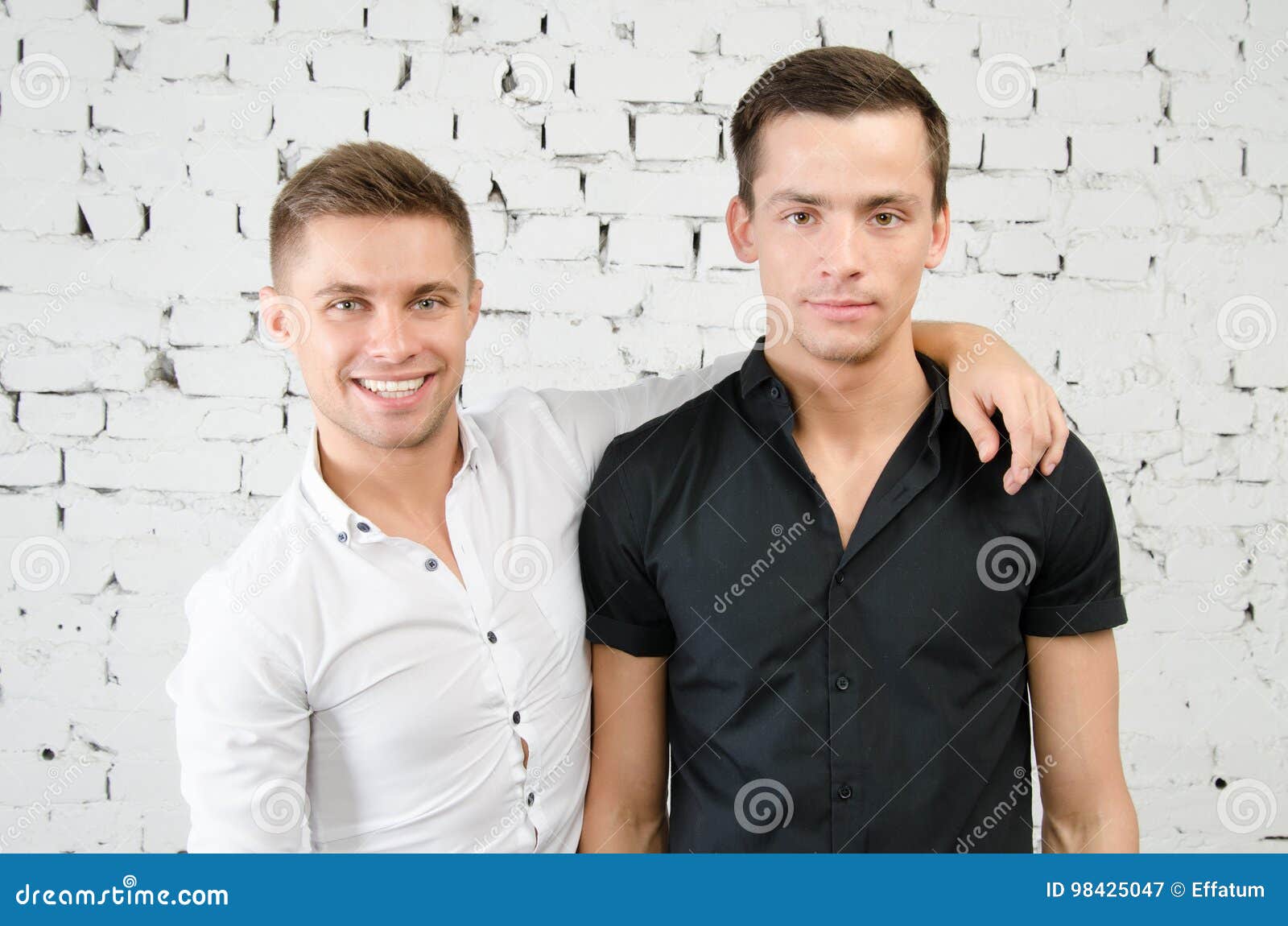 Two Happy Guys. Work and Leisure. Stock Image - Image of handsome, guys ...