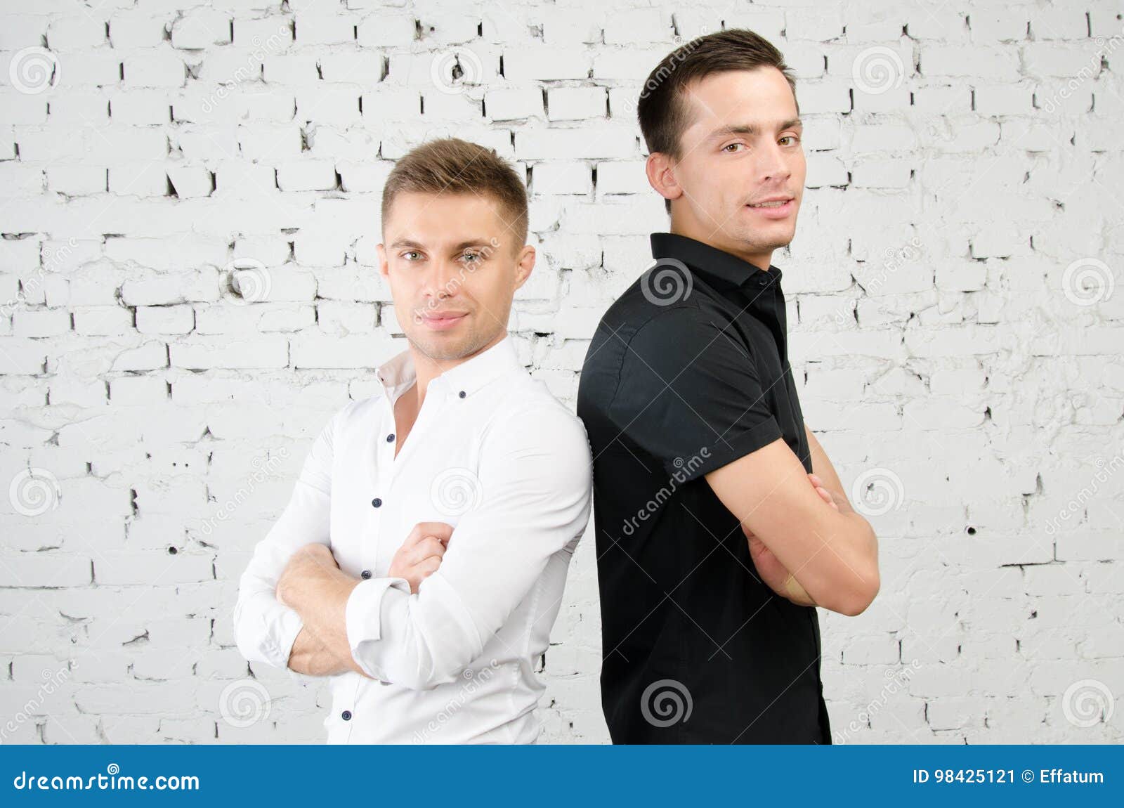 Two Happy Guys. Work and Leisure. Stock Image - Image of cheerful ...