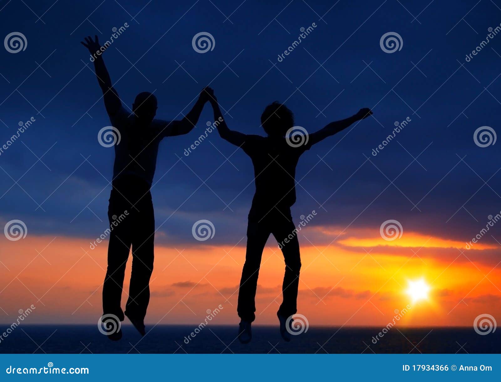 Two happy jumpers stock photo. Image of outdoor, health - 17934366
