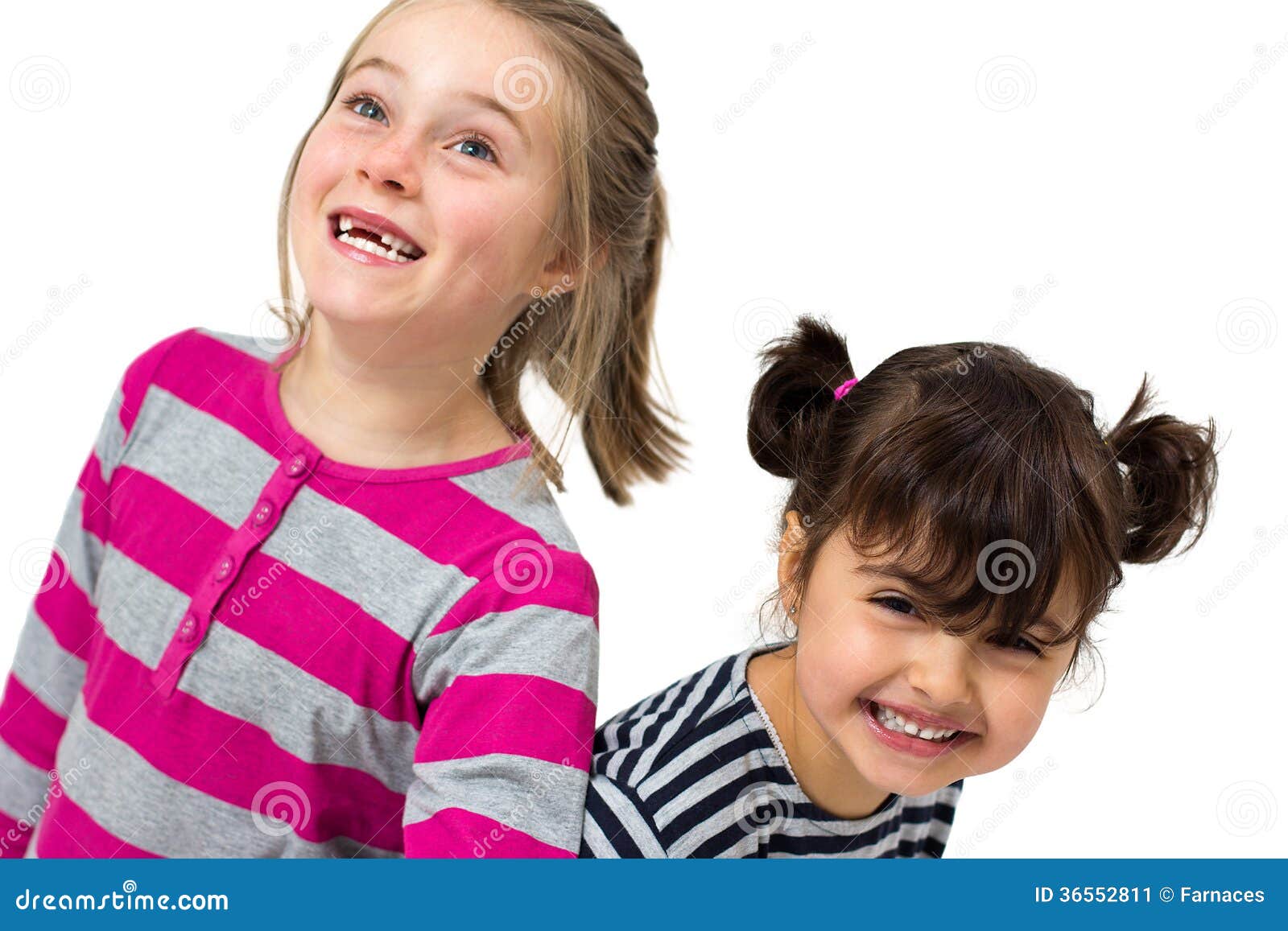 Two happy little girls stock image. Image of friendship - 36552811