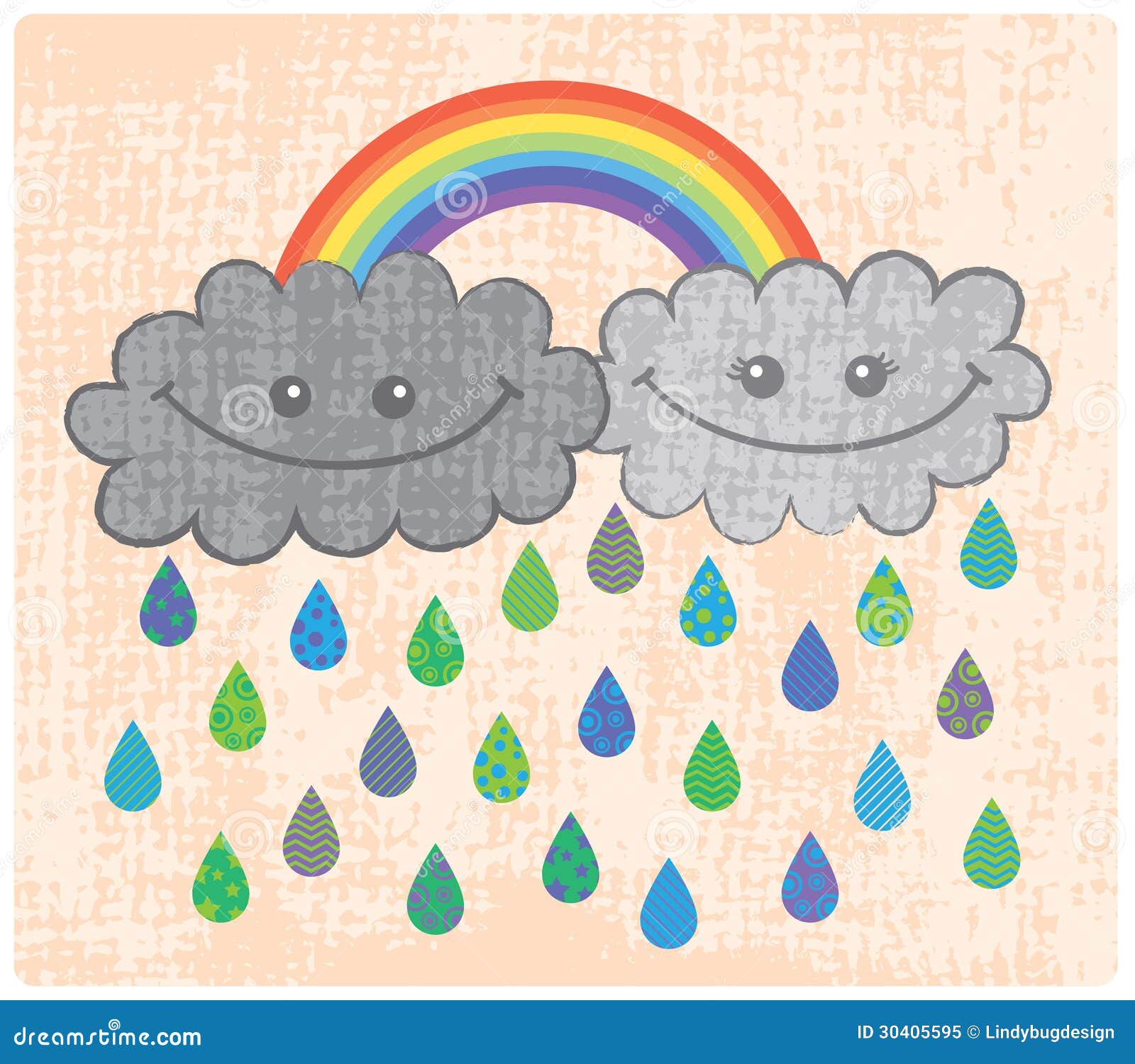 Cartoon Happy Rain Cloud