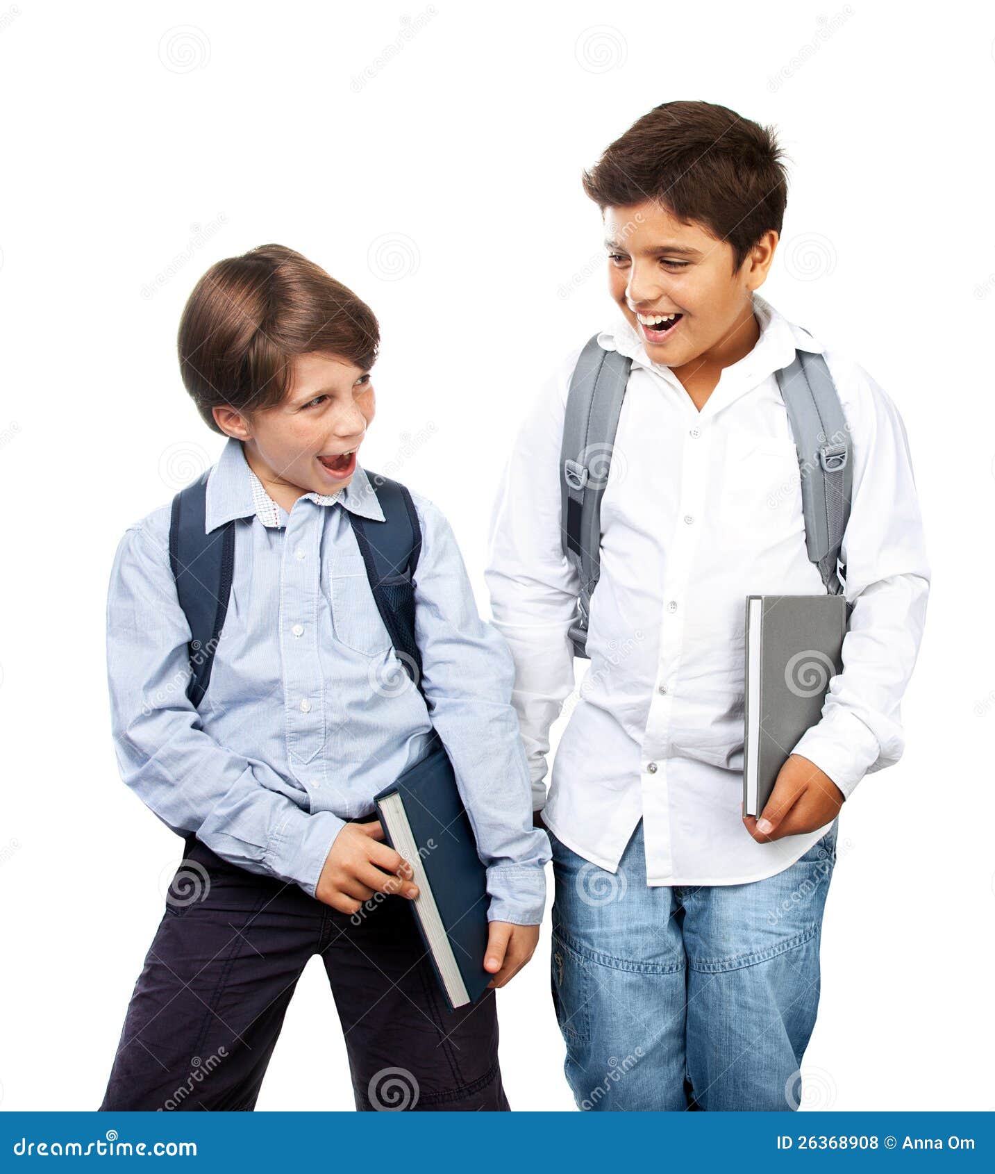 Two happy schoolboys stock photo. Image of expression - 26368908