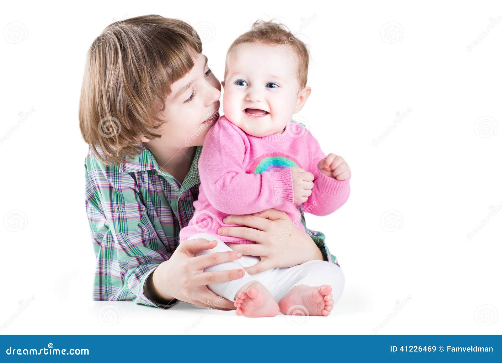 Two Happy Siblings Playing Together Stock Image - Image of caucasian ...