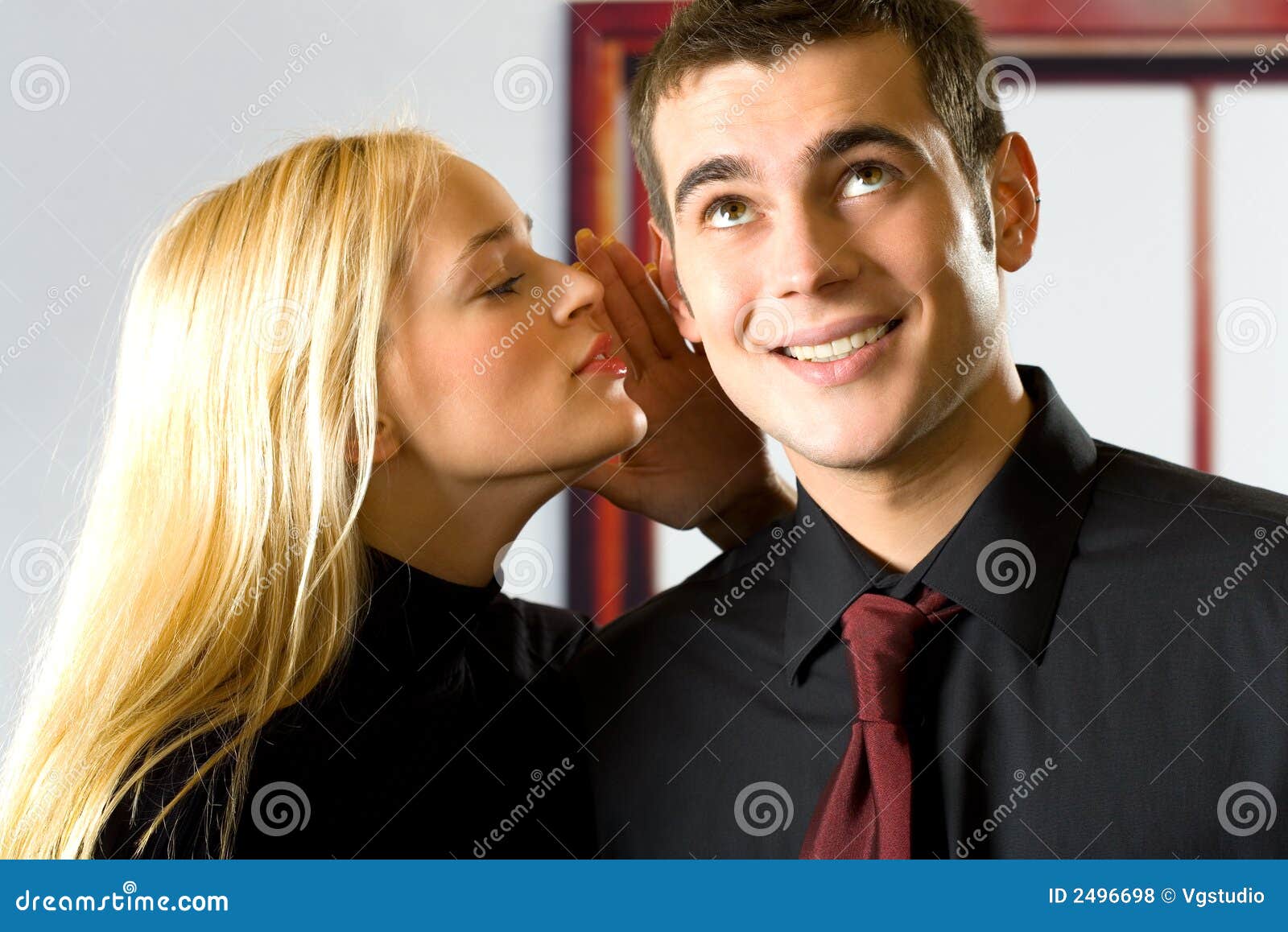 Two happy smiling people stock photo. Image of pretty - 2496698