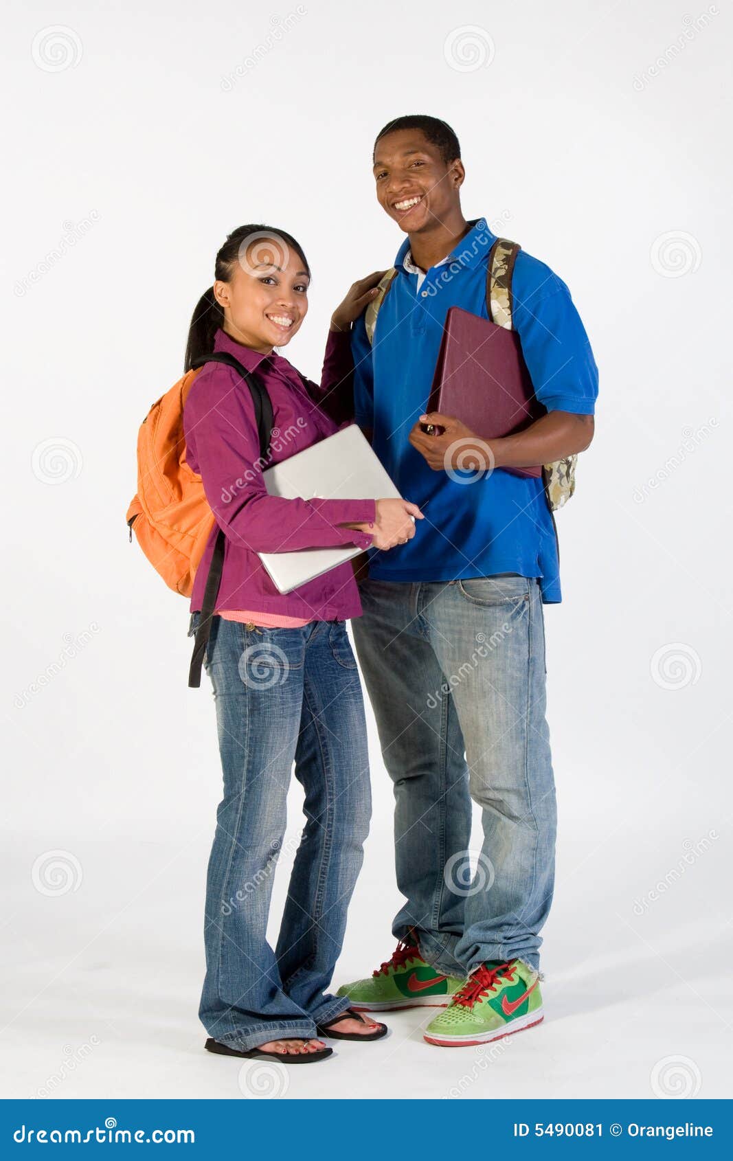 Two Happy Students - Vertical Stock Image - Image of adolescent ...