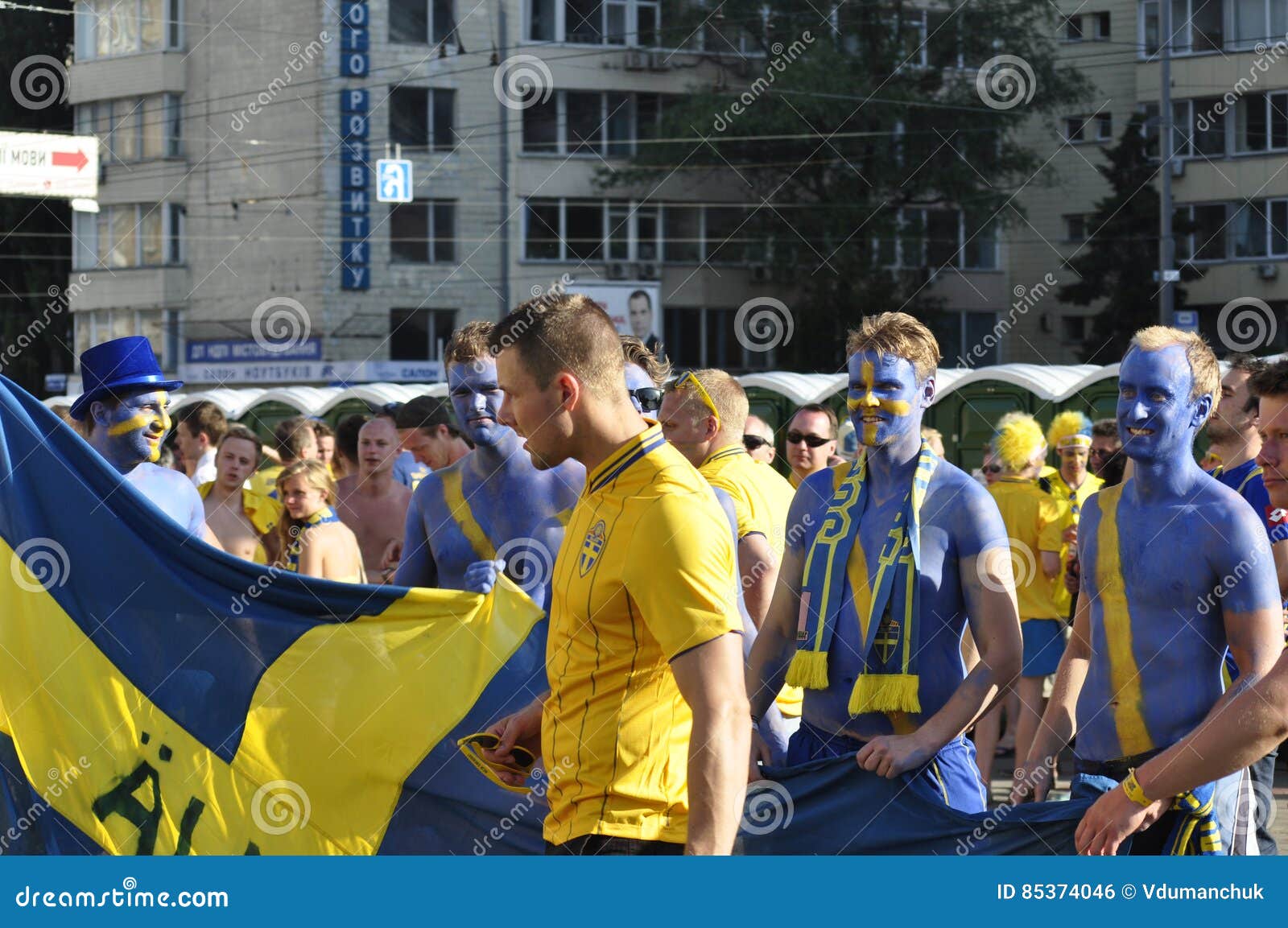 Two Happy Sweden Fans Rooting for Their Team Editorial Photo - Image of ...