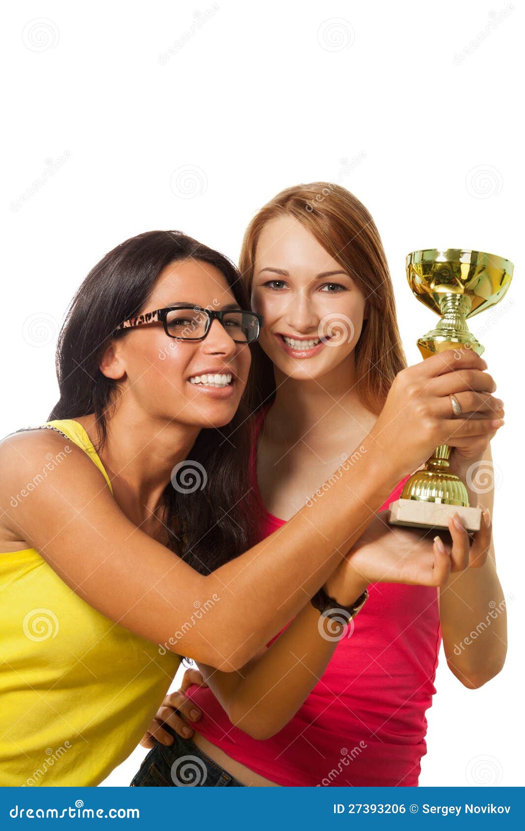 Two Happy Winners with Prize Stock Photo - Image of happy, person: 27393206