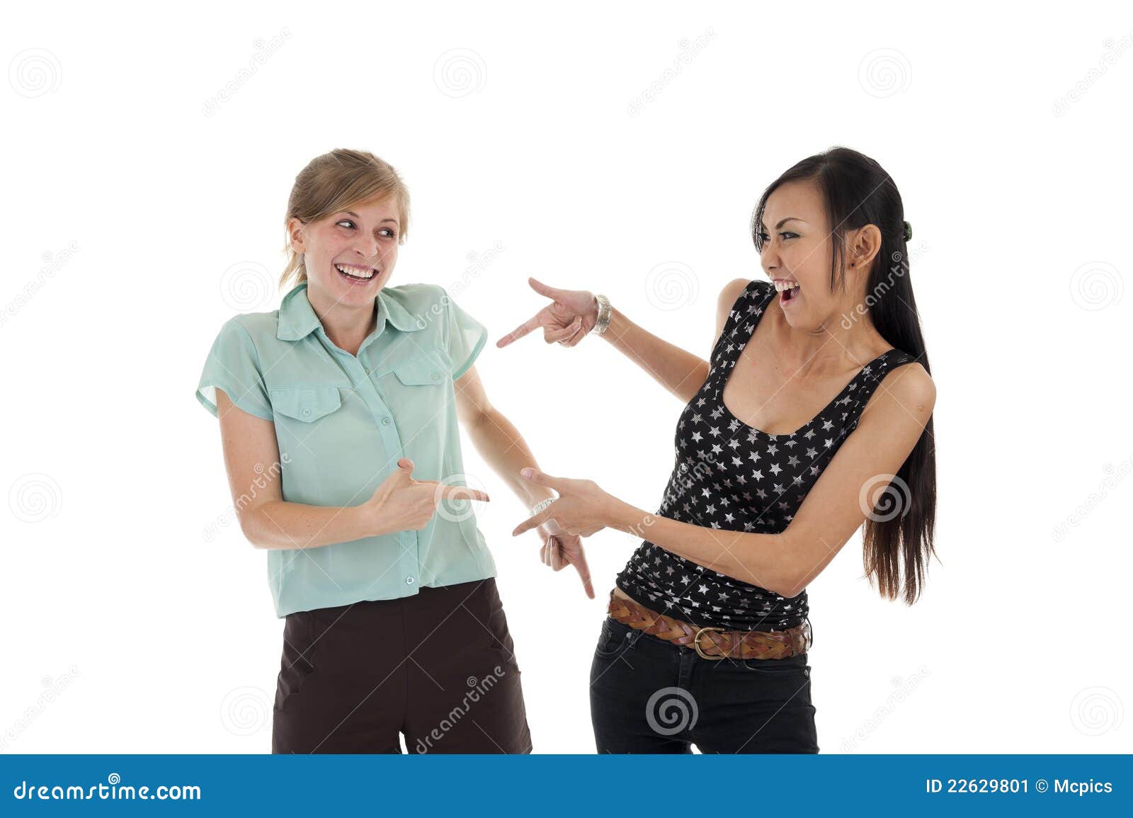 Two happy women having fun stock image. Image of group - 22629801