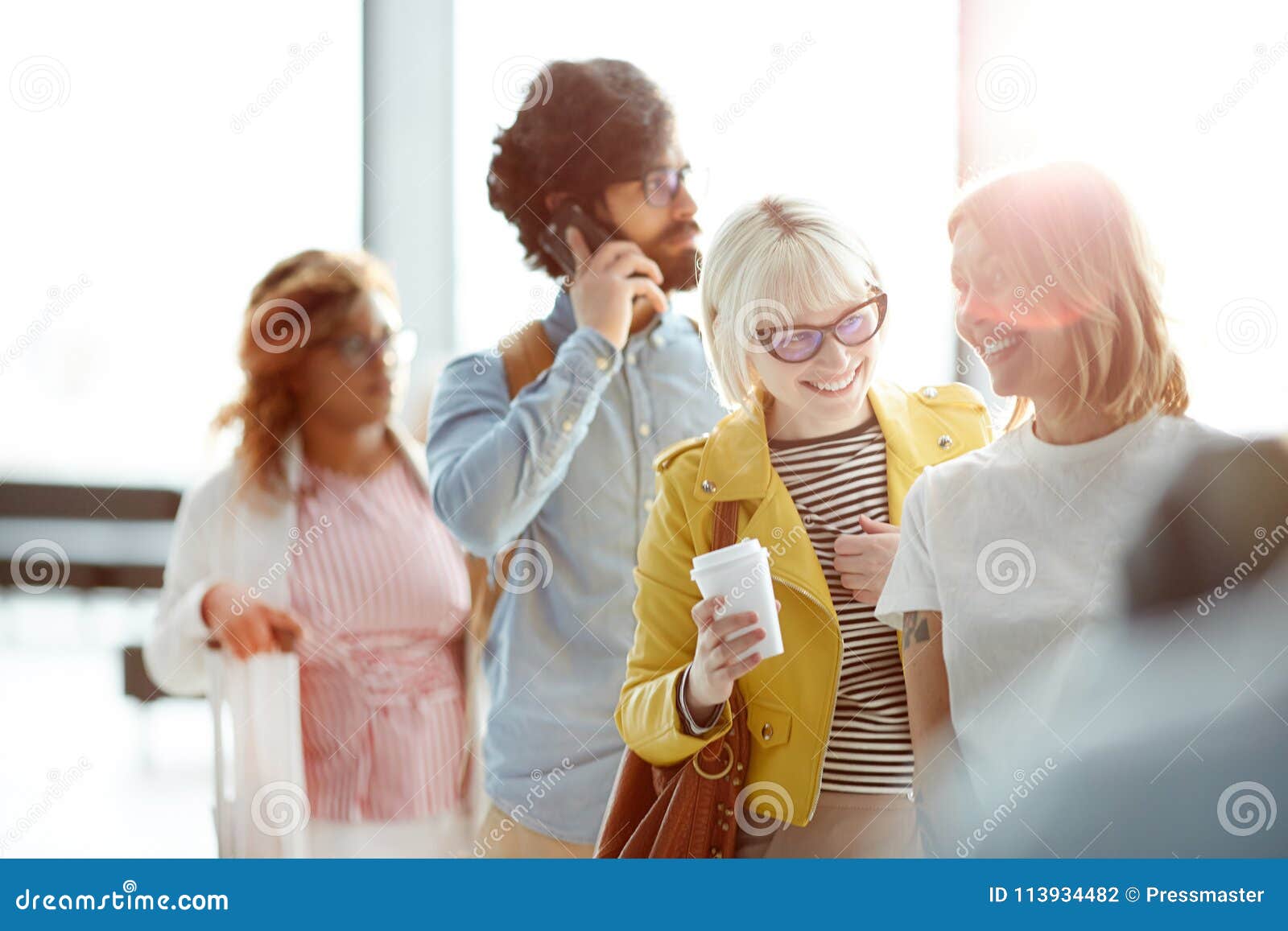 Passengers in queue stock photo. Image of young, tourist - 113934482