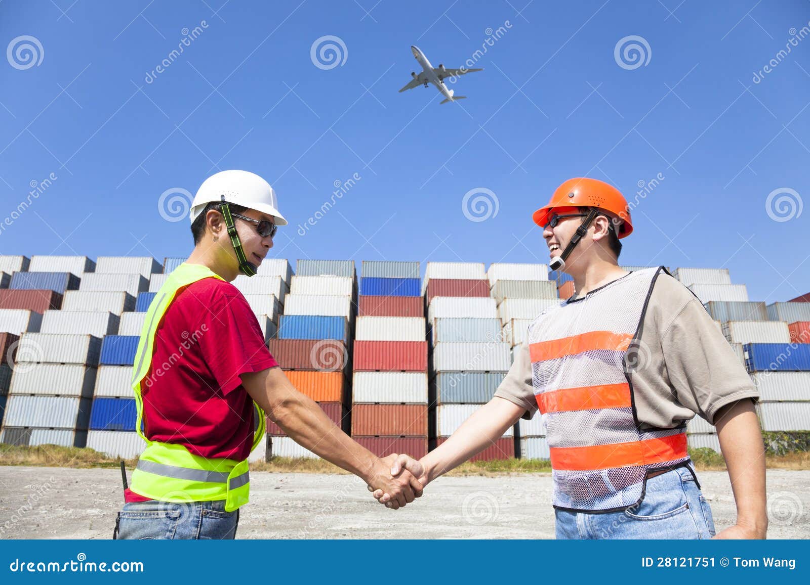Two Happy Workers Handshaking Stock Image - Image of concept, goods ...