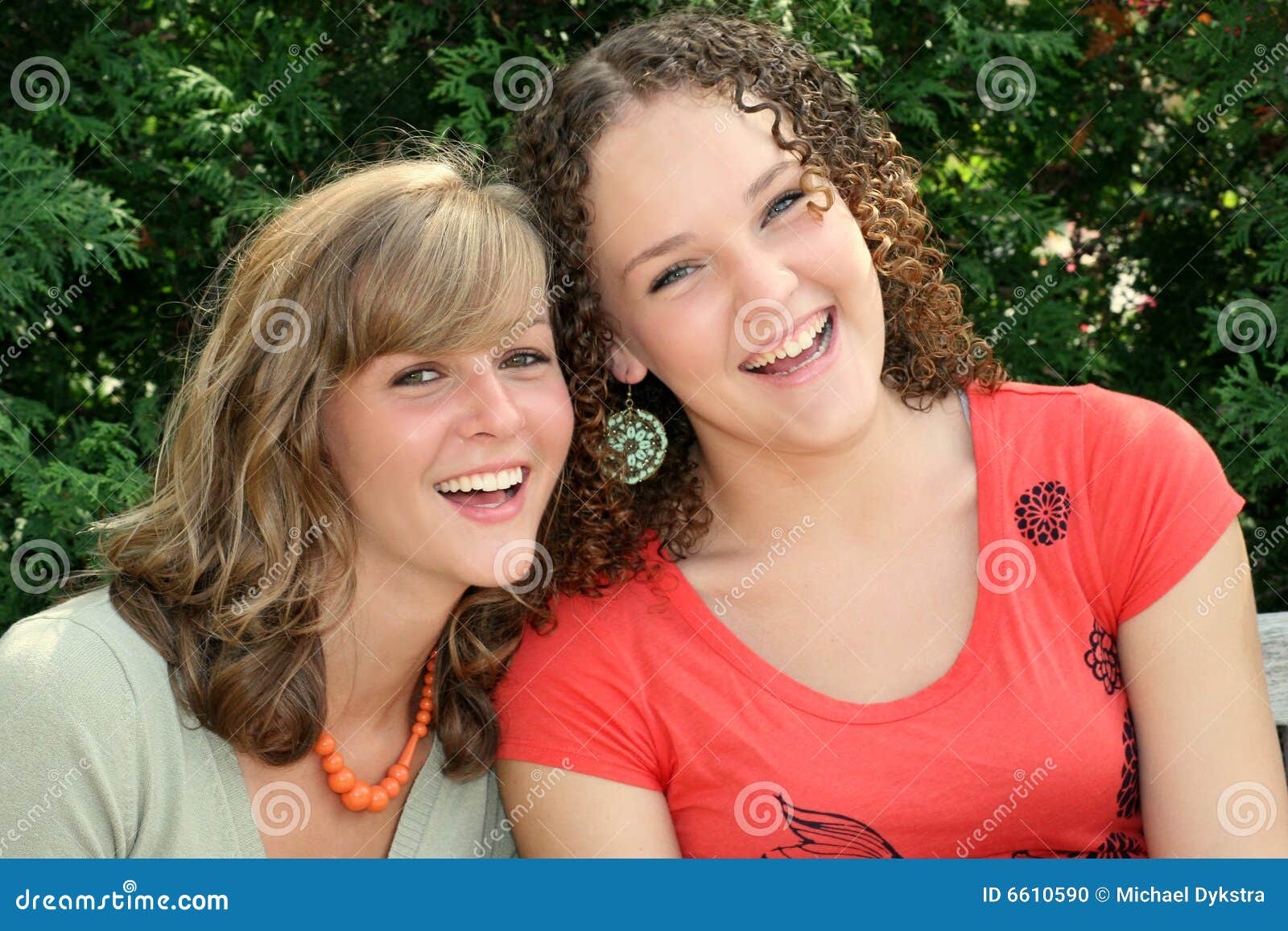 Two Happy Young Females stock photo. Image of girl, friendship - 6610590