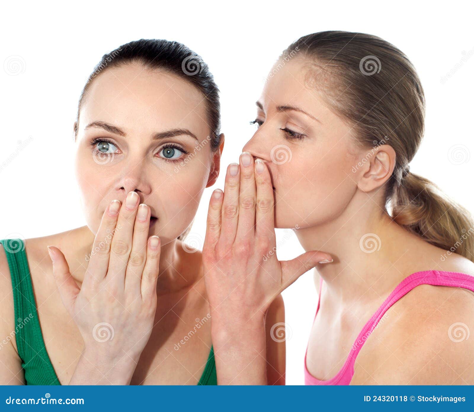 Two Happy Young Girlfriends Talking Stock Photo - Image of secret ...