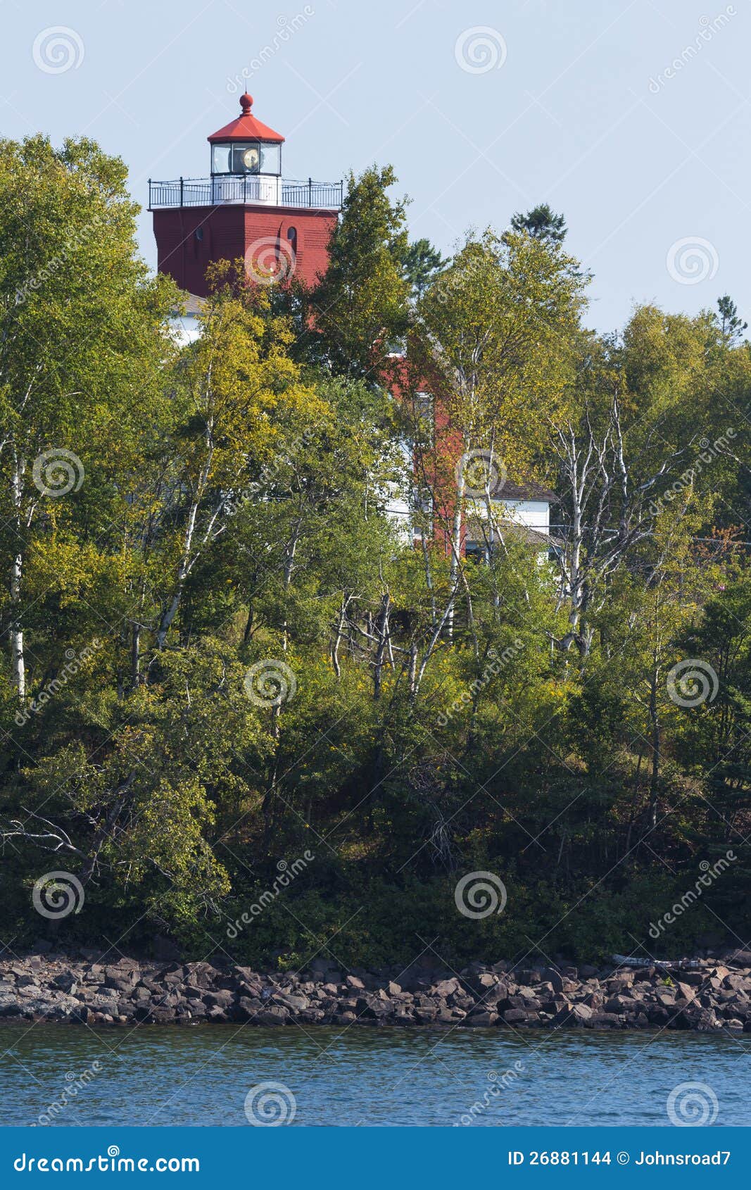 Two Harbors Lighthouse stock photo. Image of safety, historic - 26881144