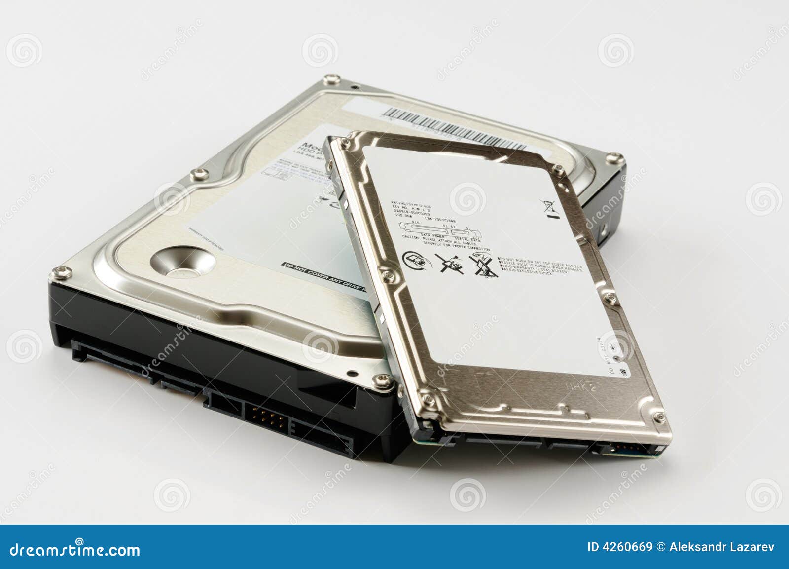 Two hard drive stock image. Image of electronics, white - 4260669