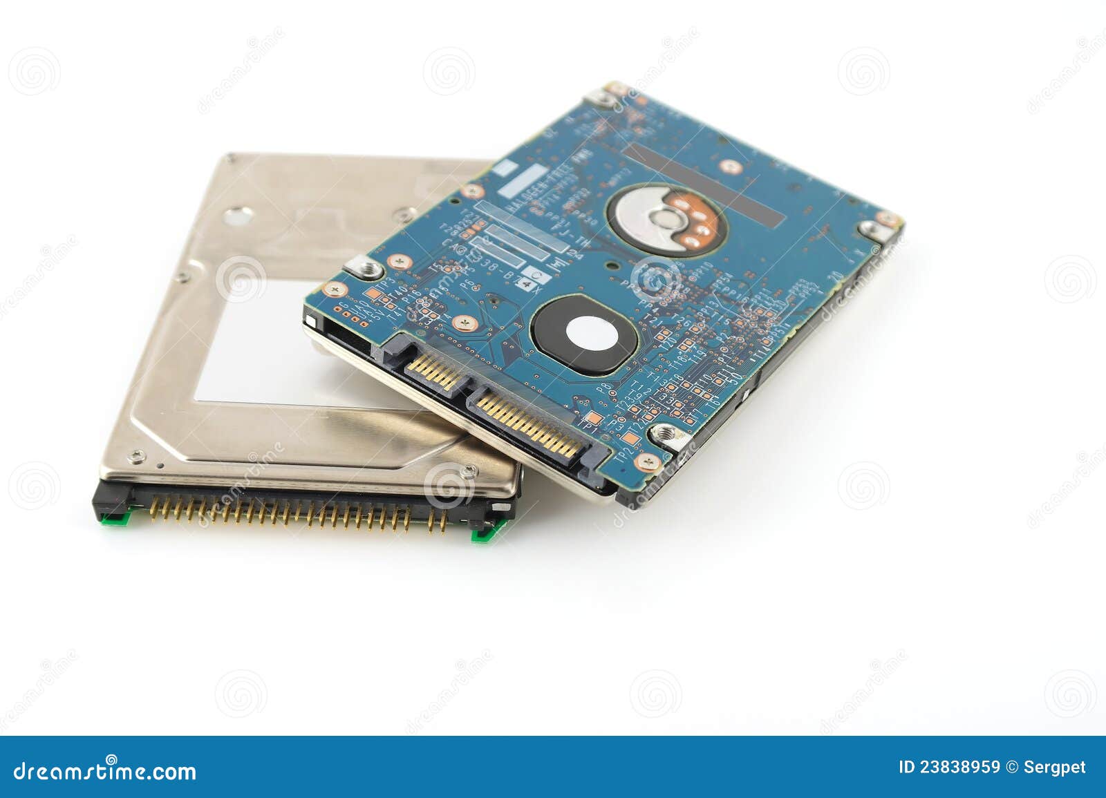 Two hard drives (HDD) stock image. Image of notebook - 23838959