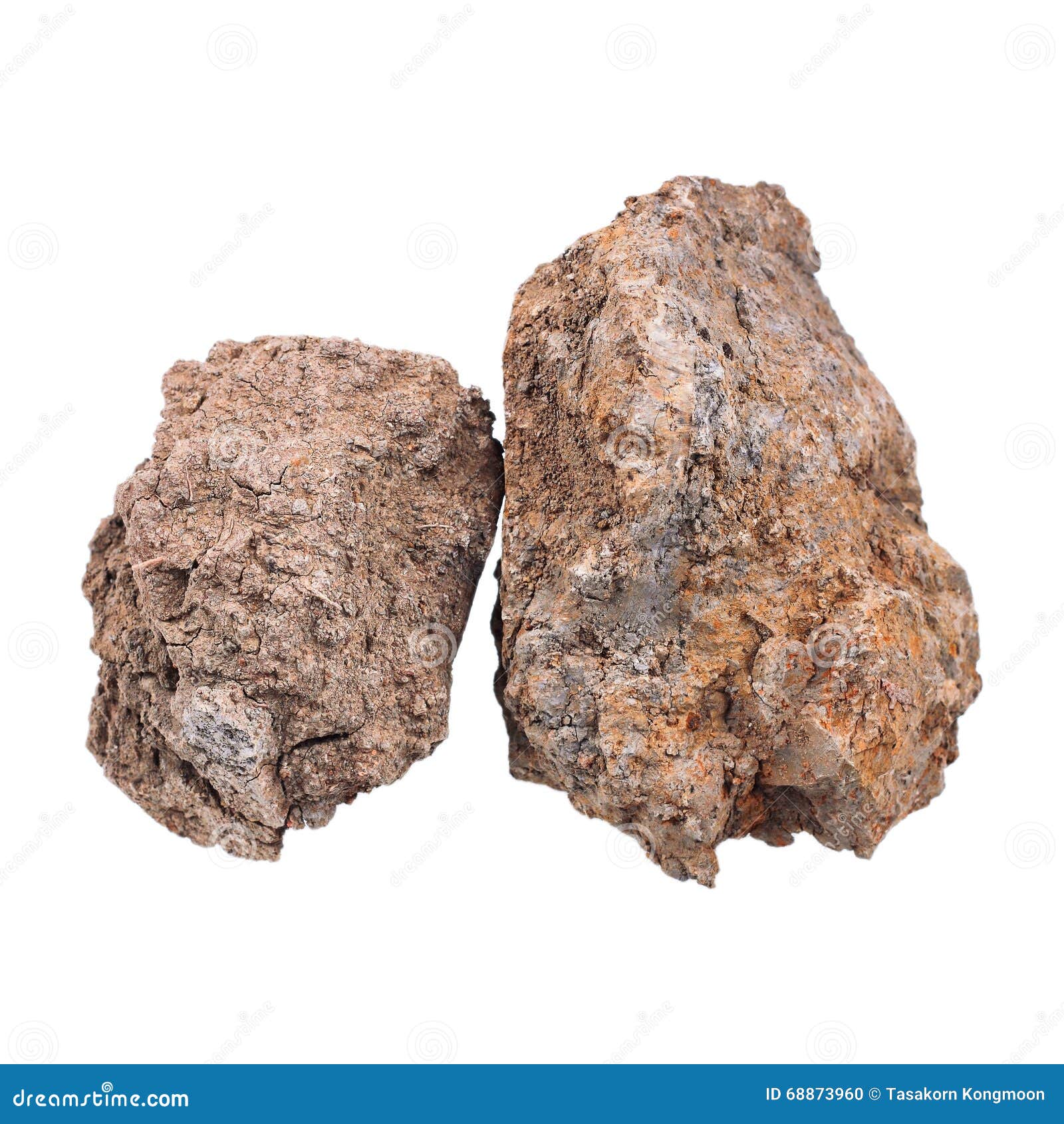 Two Hard Soils Isolated on White Stock Photo - Image of brown, kaolin ...