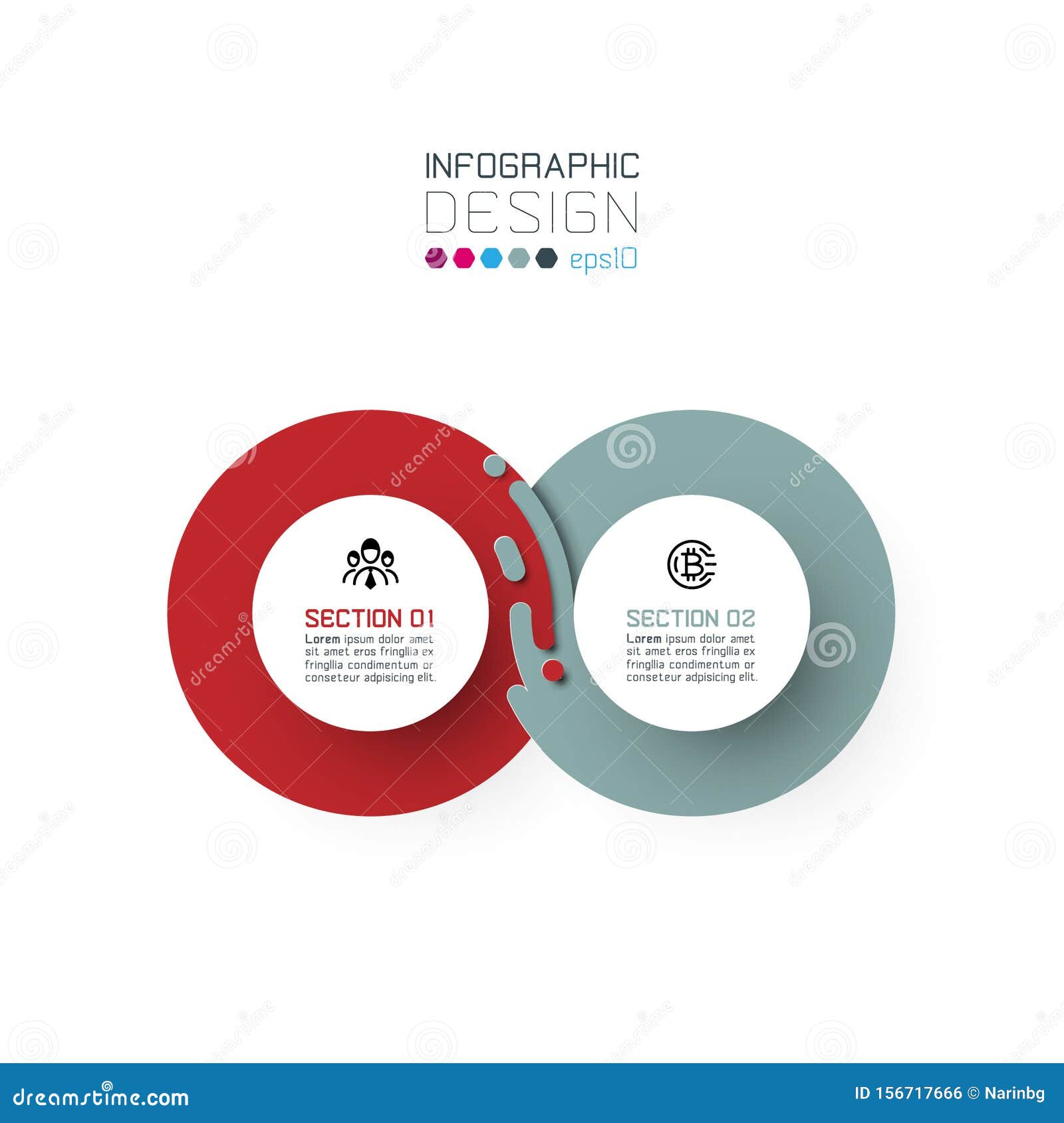 Six Harmonious Circle Infographics Vector Illustration | CartoonDealer ...