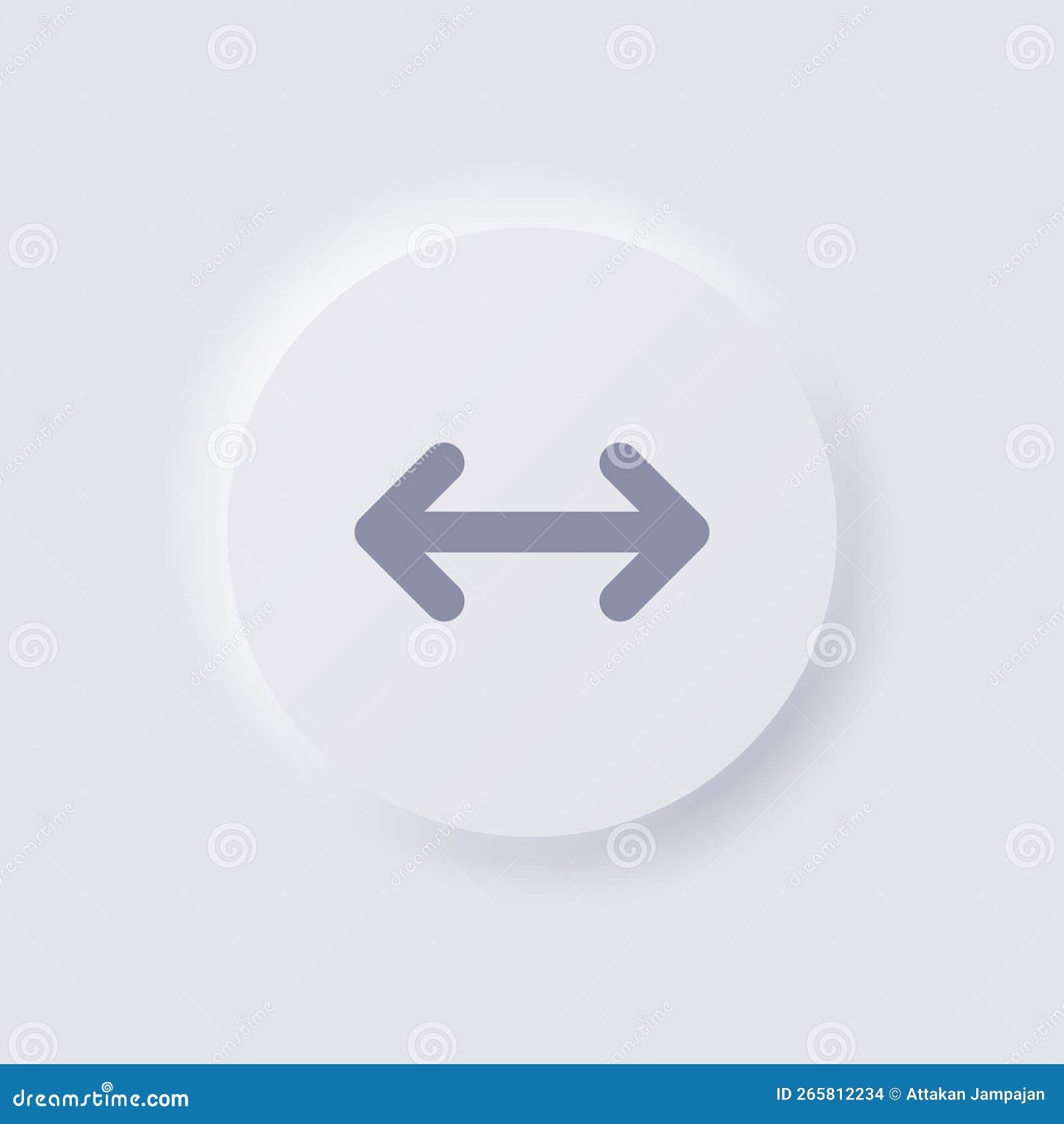 Two Head Arrow Icon, White Neumorphism Soft UI Design. Stock Vector ...