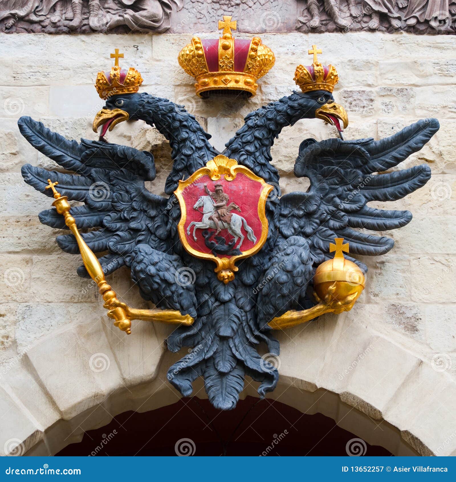 Two headed eagle stock image. Image of russia, arms, saint - 13652257