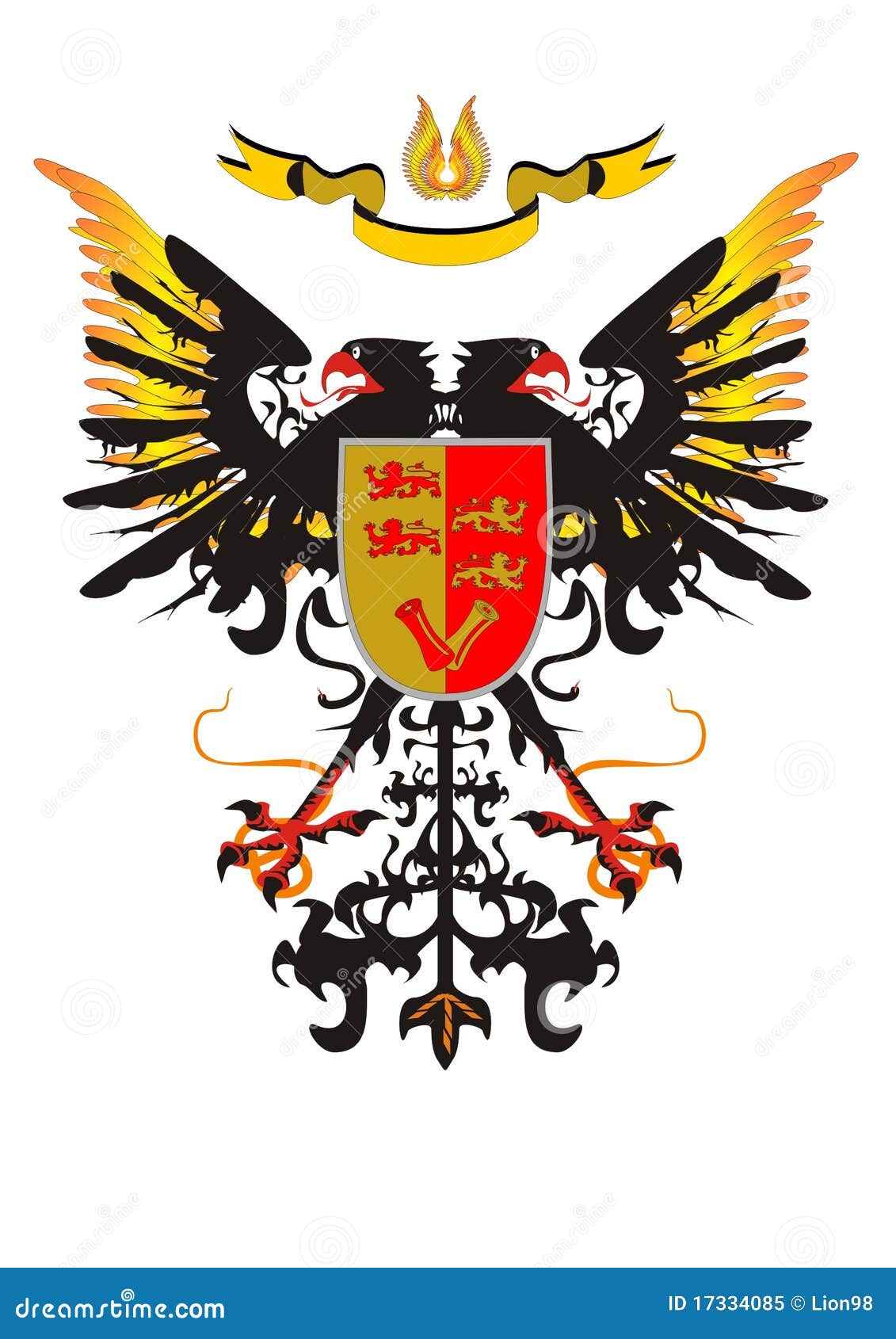 Two-headed eagle stock vector. Illustration of accent - 17334085