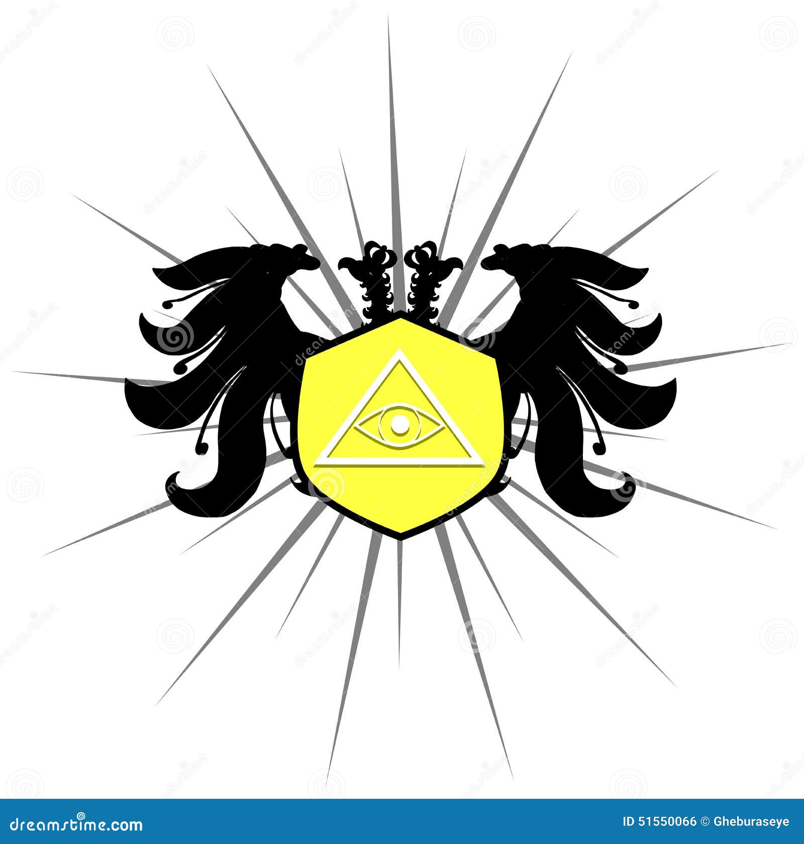 Two-headed Eagle with All Seeing Eye Isolated Stock Vector ...