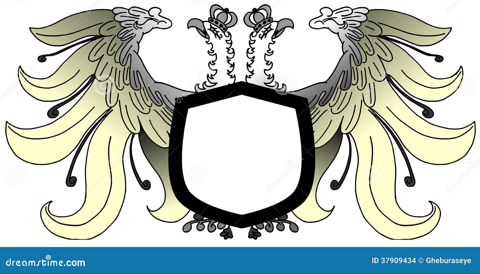 Colorful Two-headed Eagle Isolated Stock Photo - Illustration of ...