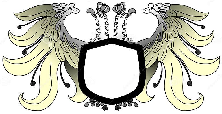 Colorful Two-headed Eagle Isolated Stock Photo - Illustration of ...