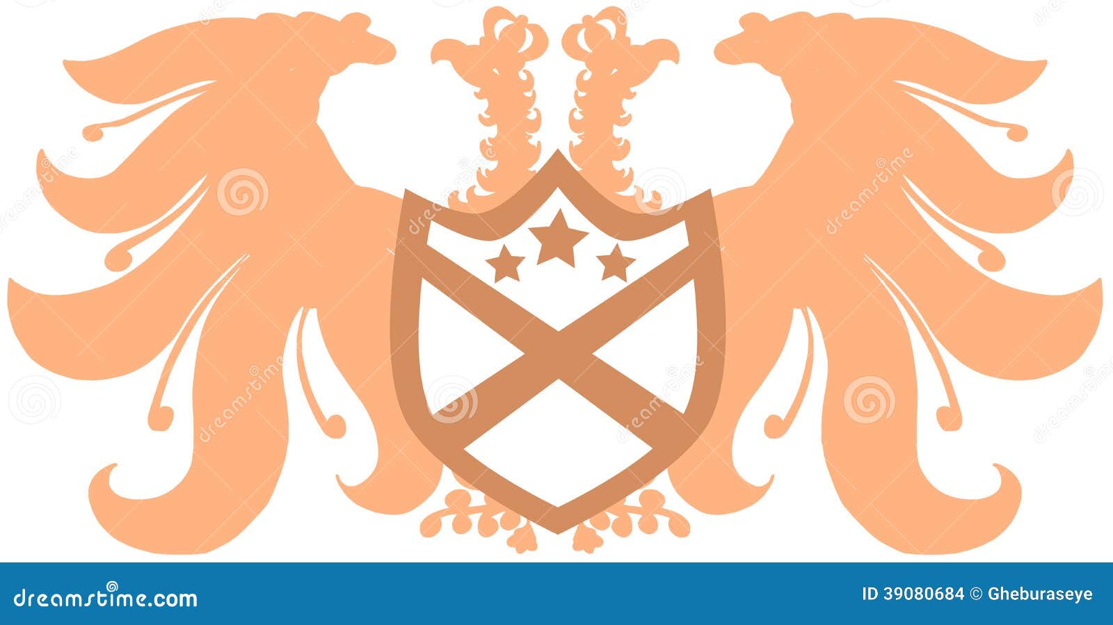 Elegant Two-headed Eagle with Shield Isolated Stock Vector ...