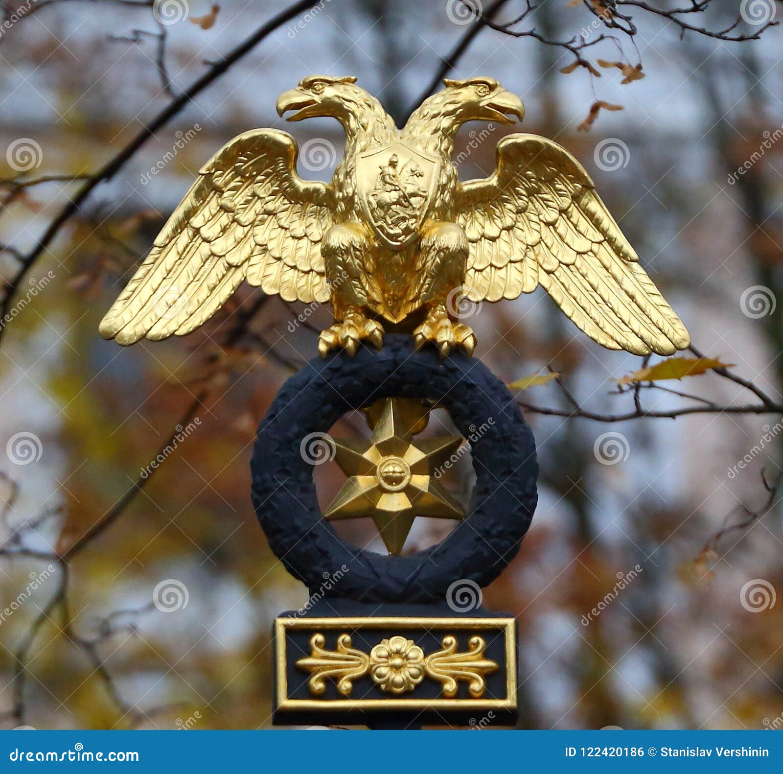 The two-headed eagle stock photo. Image of golden, headed - 122420186