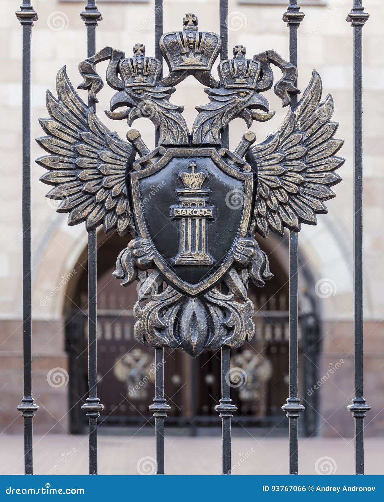 Two-headed Eagle with a Shield Stock Photo - Image of detail, gold ...