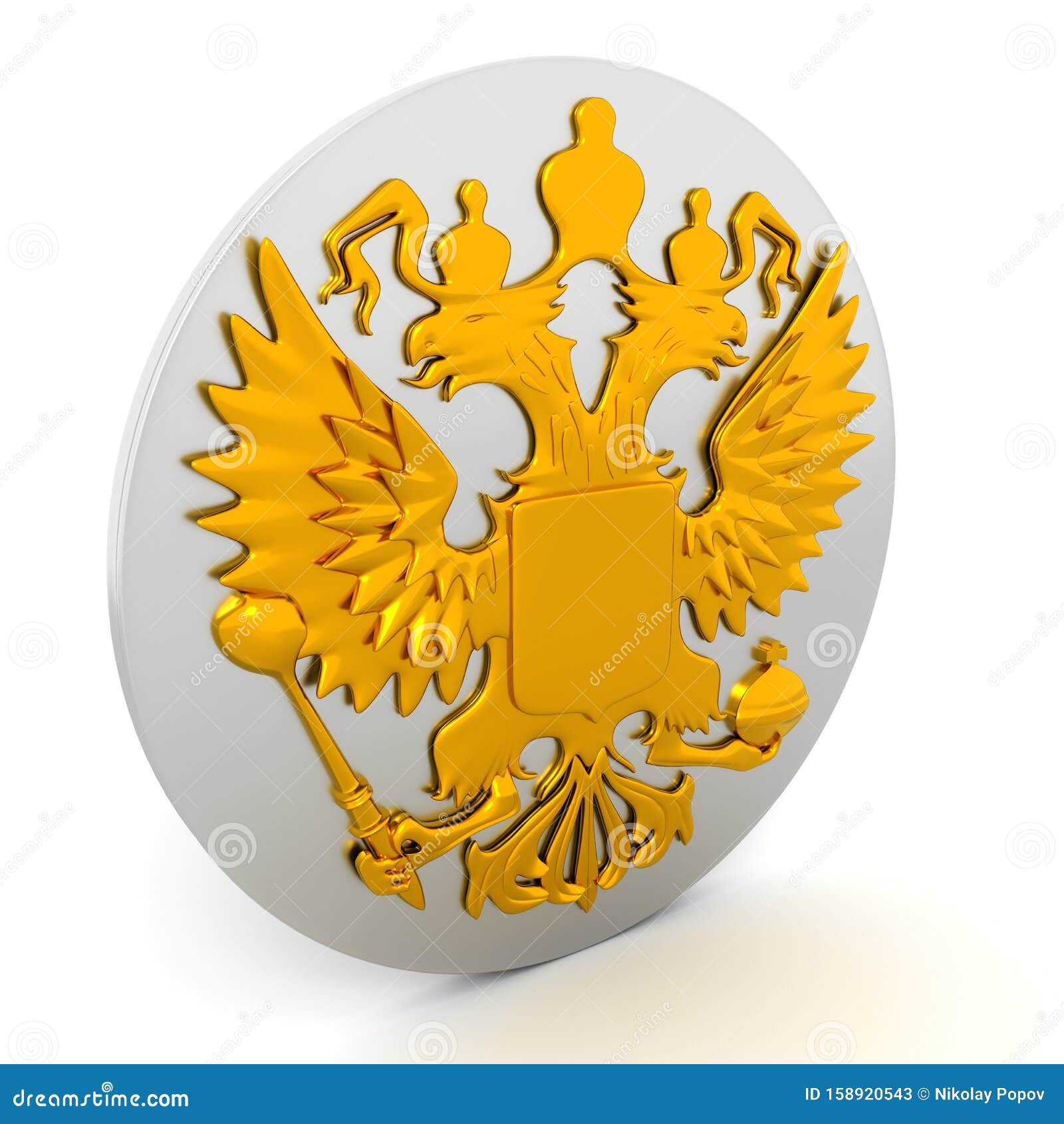 Double-headed eagle emblem stock illustration. Illustration of crown ...