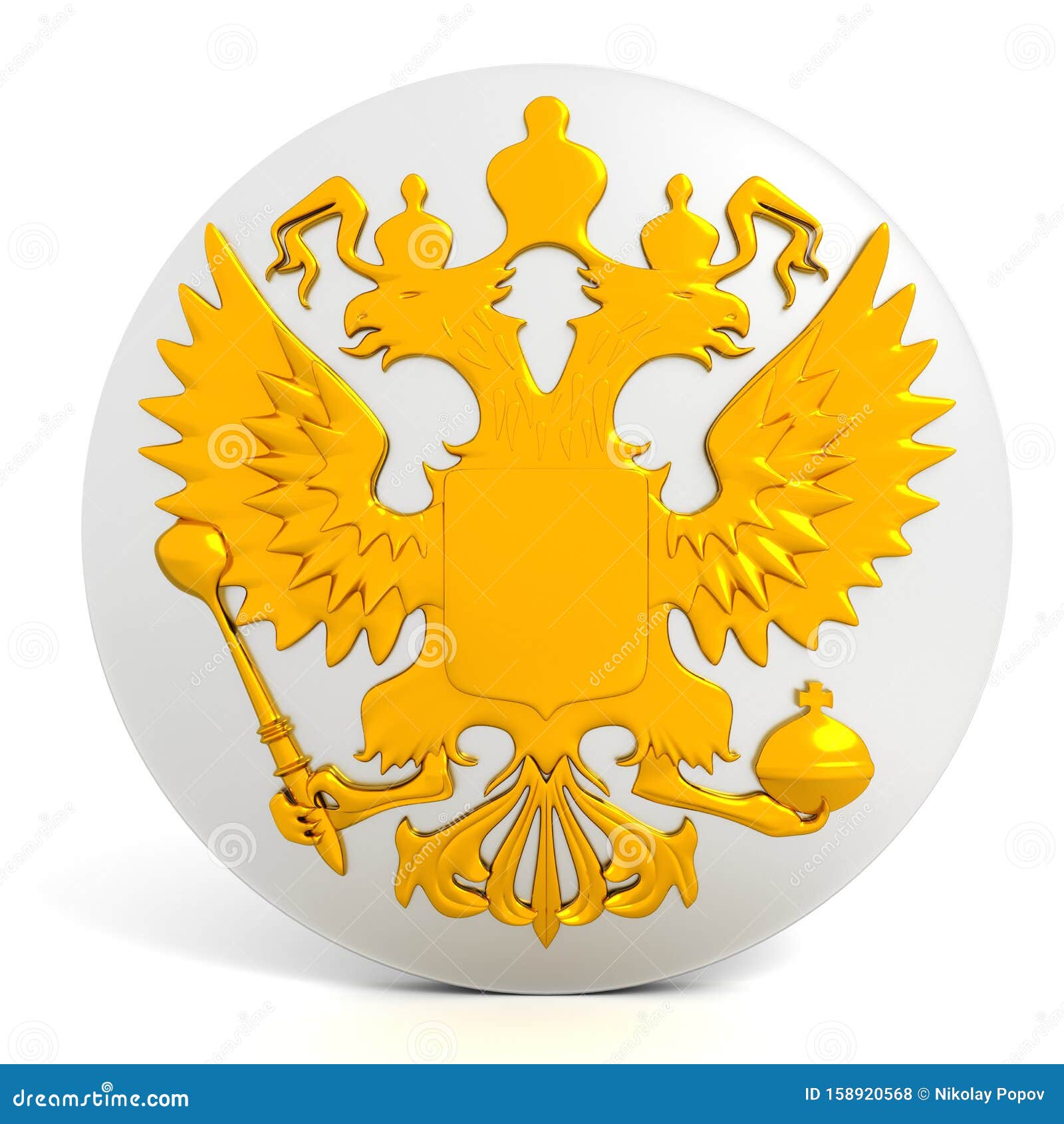 Double-headed eagle emblem stock illustration. Illustration of bird ...