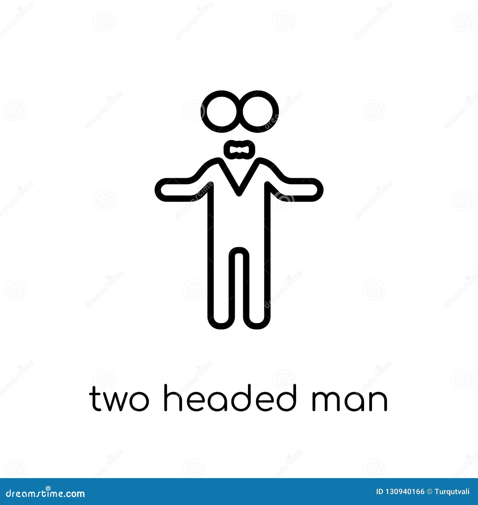 Two Headed Man Icon from Circus Collection. Stock Vector - Illustration ...