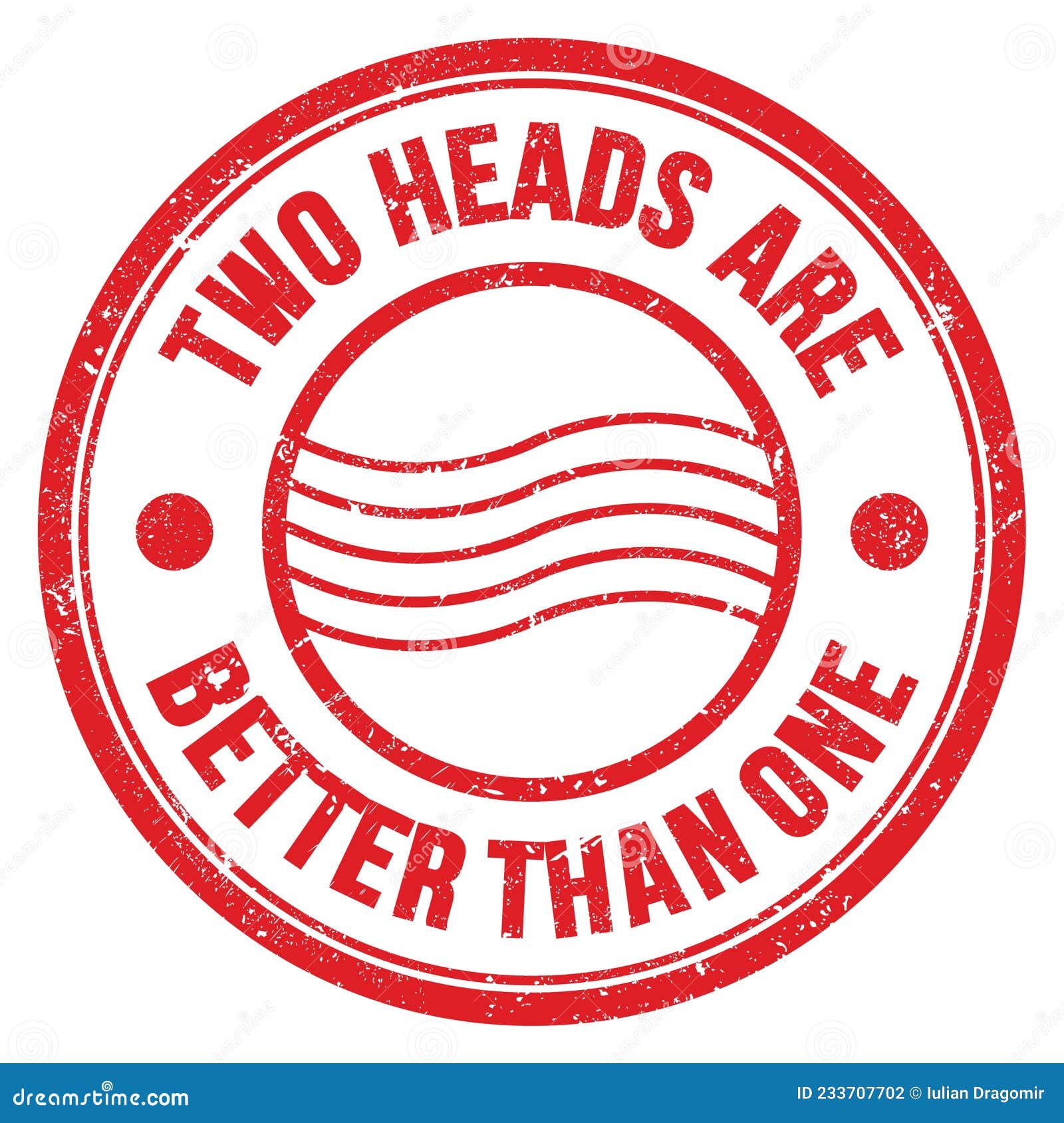 TWO HEADS are BETTER THAN ONE Text on Red Round Postal Stamp Sign Stock ...