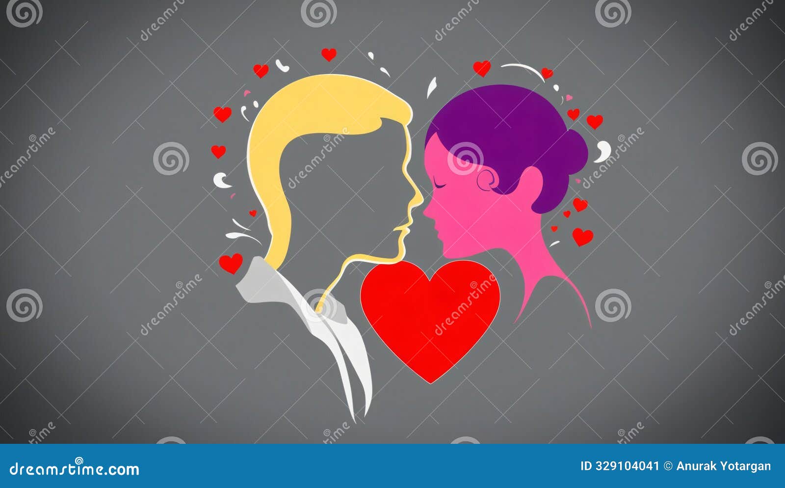 Two Heads Connected with Different Brain Waves Stock Illustration ...
