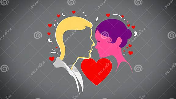 Two Heads Connected with Different Brain Waves Stock Illustration ...