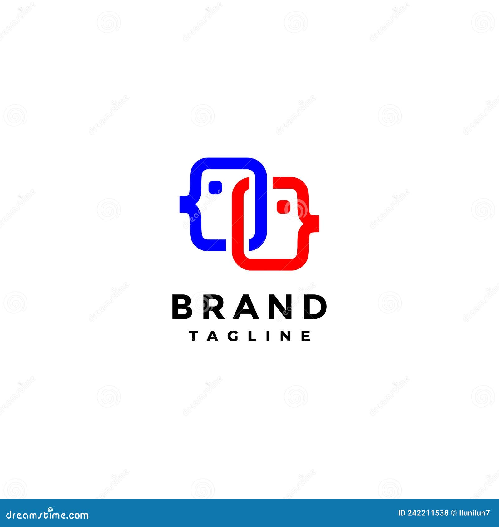 Two Heads Icon Connected Logo Design Stock Vector - Illustration of ...