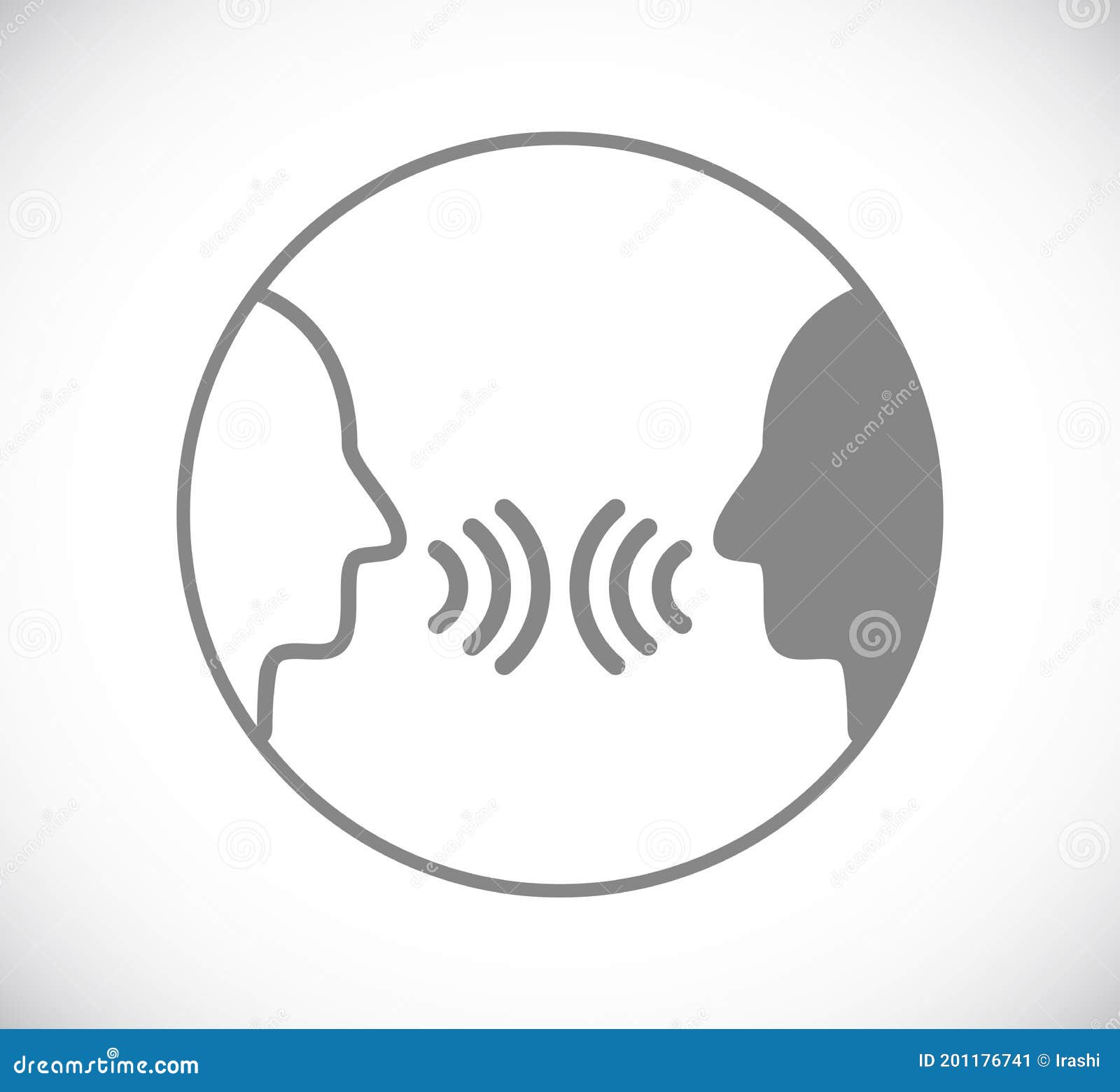 Two head speaking icon stock vector. Illustration of pictogram - 201176741