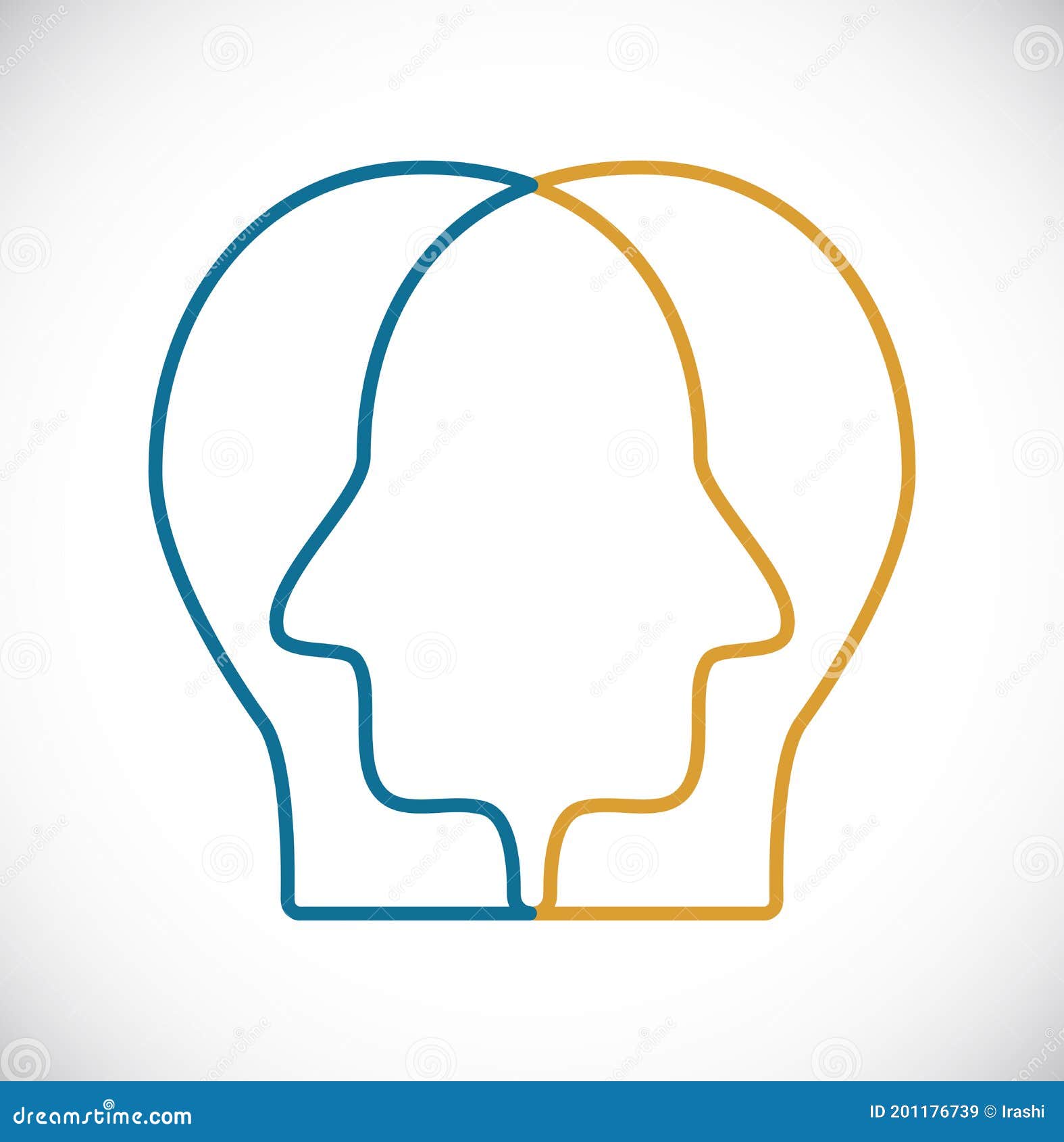 Two heads icon stock vector. Illustration of vector - 201176739