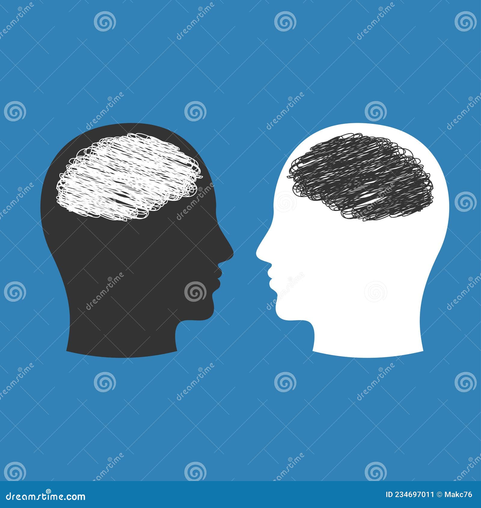 Two Heads Think Differently. Different Thinking. Misunderstanding ...