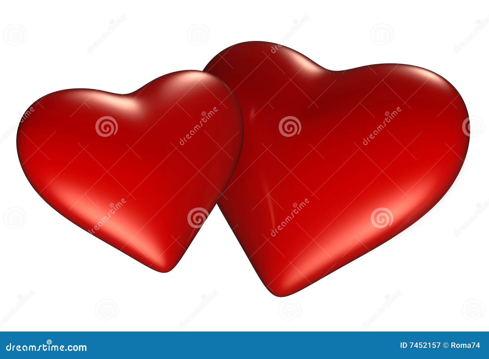 Two heart stock illustration. Illustration of render, symbol - 7452157