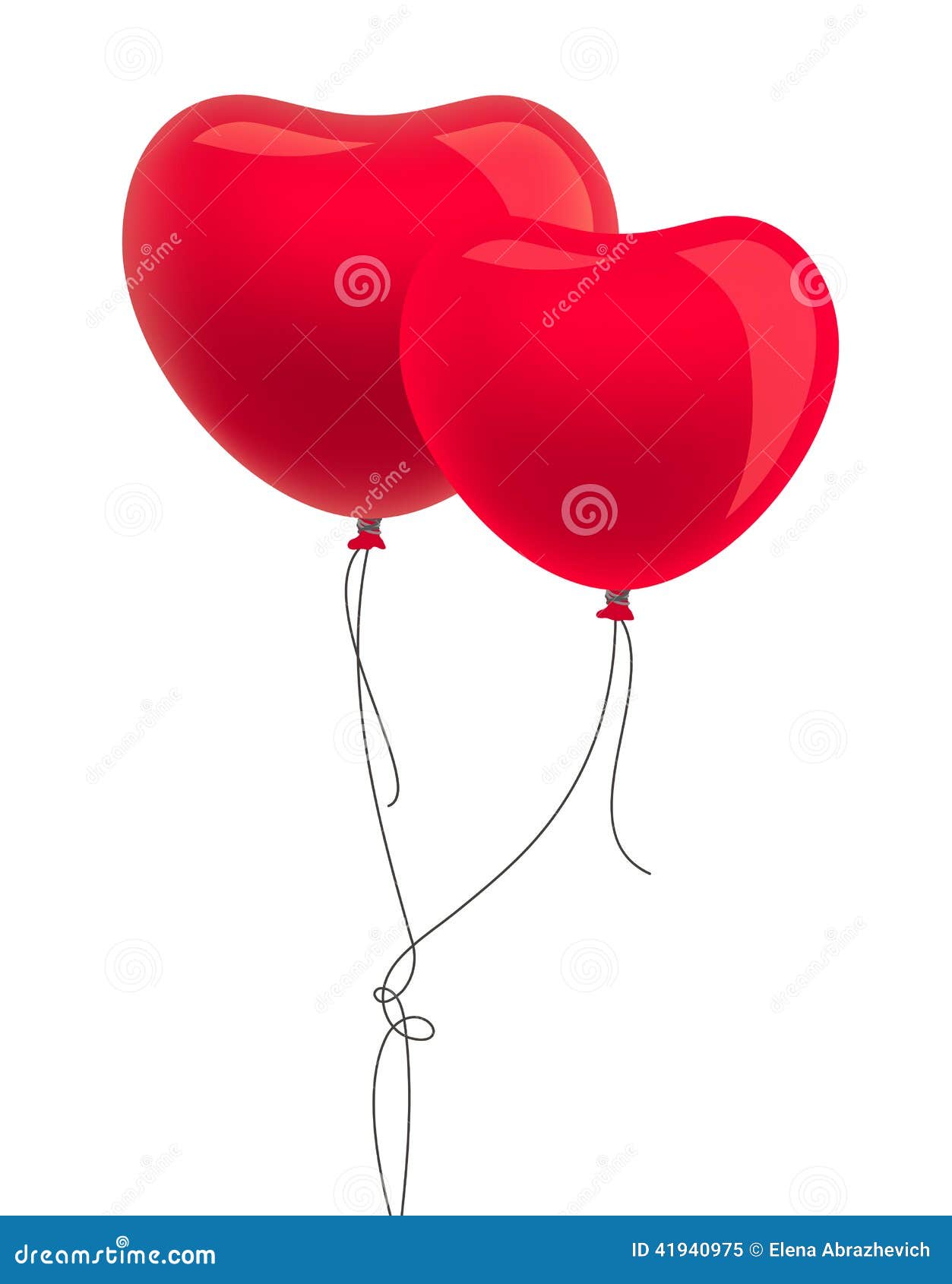 Two heart-shape balloons stock vector. Illustration of threat - 41940975