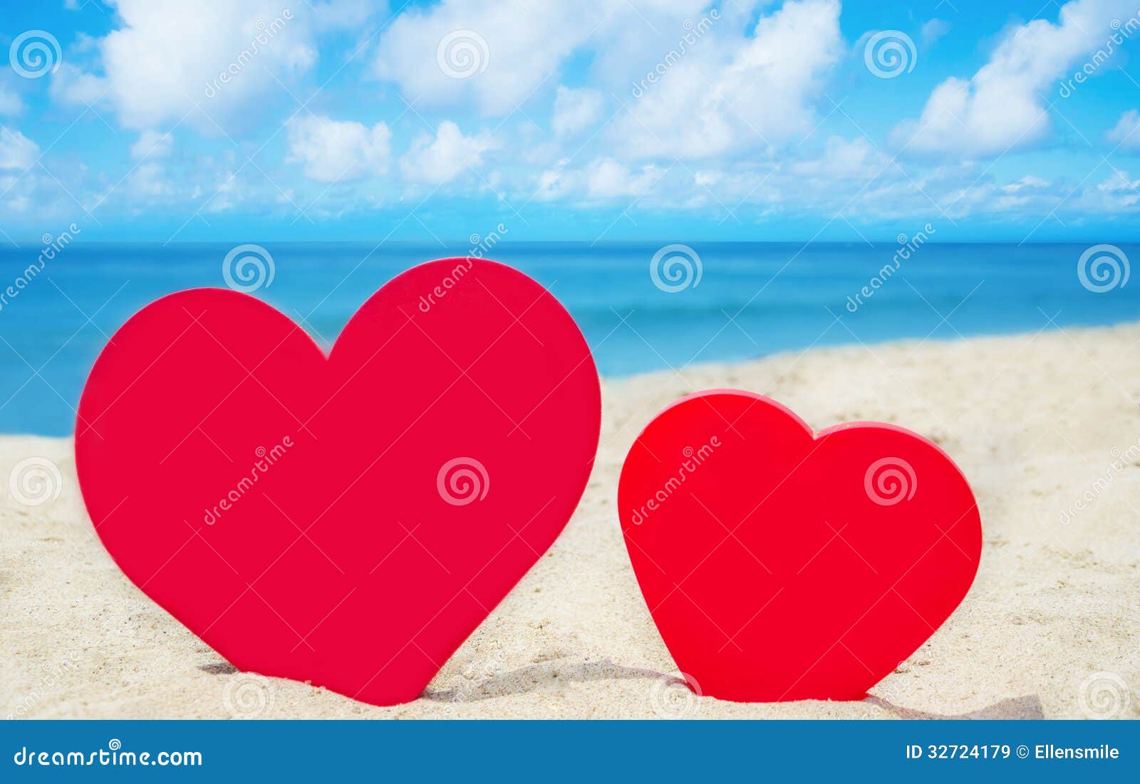 Two Heart Shape on the Beach Stock Image - Image of concepts, valentine ...