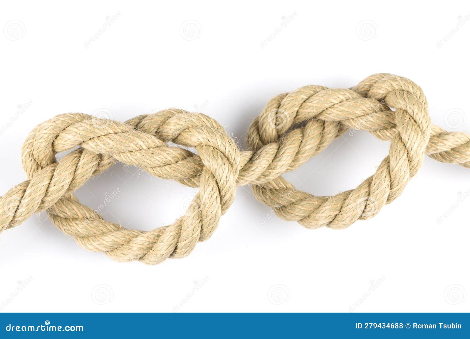 Two Heart Shape Knot of Rope Stock Photo - Image of natural, cord ...