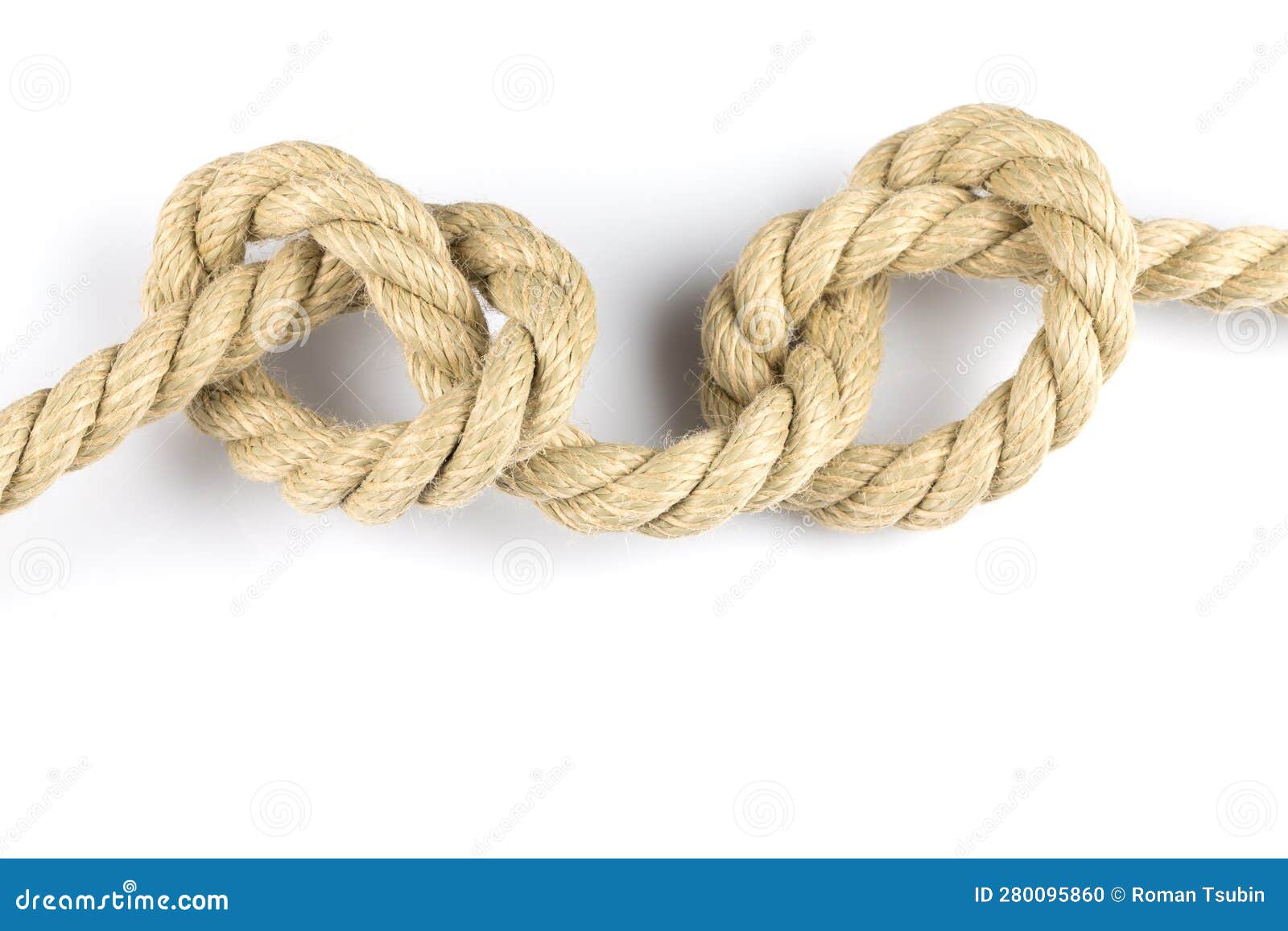 Two Heart Shape Knot of Rope Stock Photo - Image of symbol, wedding ...