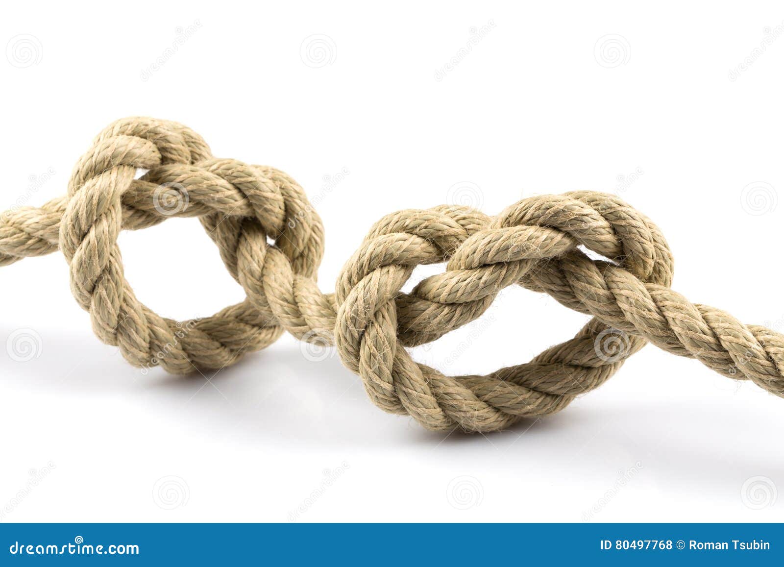 Two Heart Shape Knot of Rope Stock Photo - Image of white, material ...